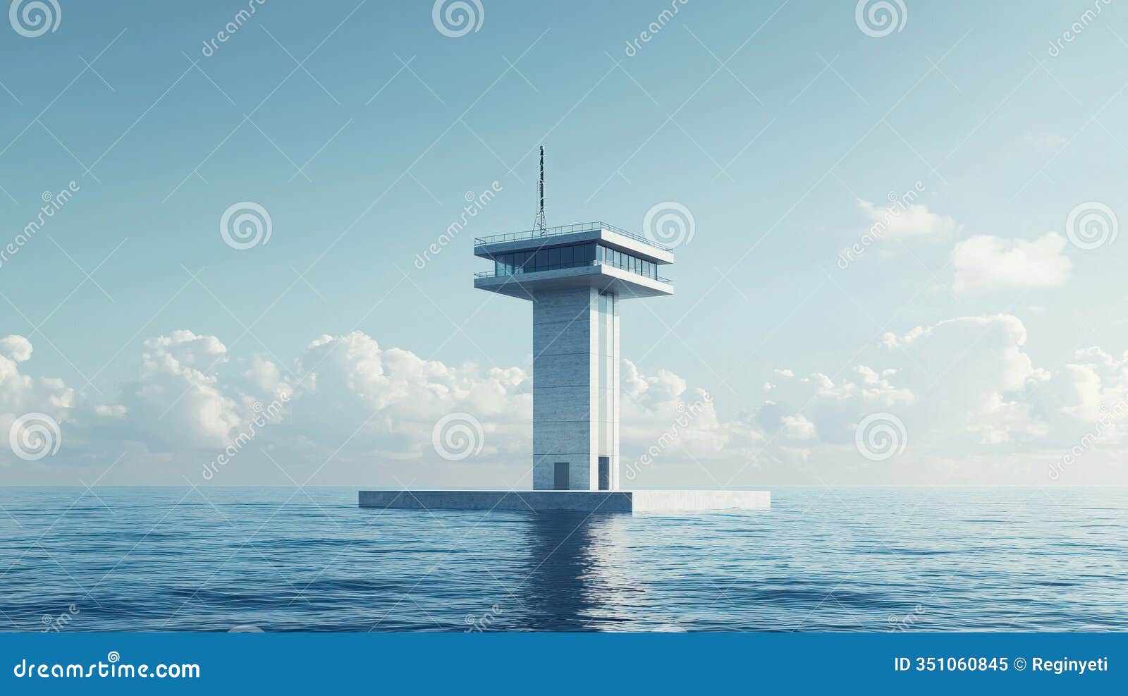 8K Minimalist 3D Render of Maritime Control Tower Stock Illustration ...