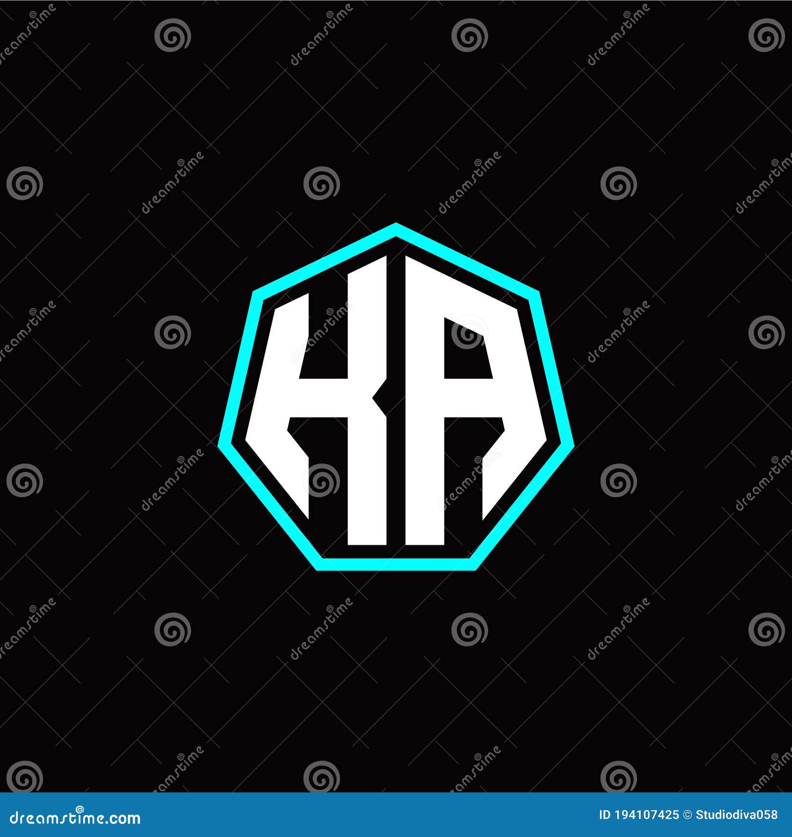 K a Initials Modern Polygon Logo Template Stock Vector - Illustration ...