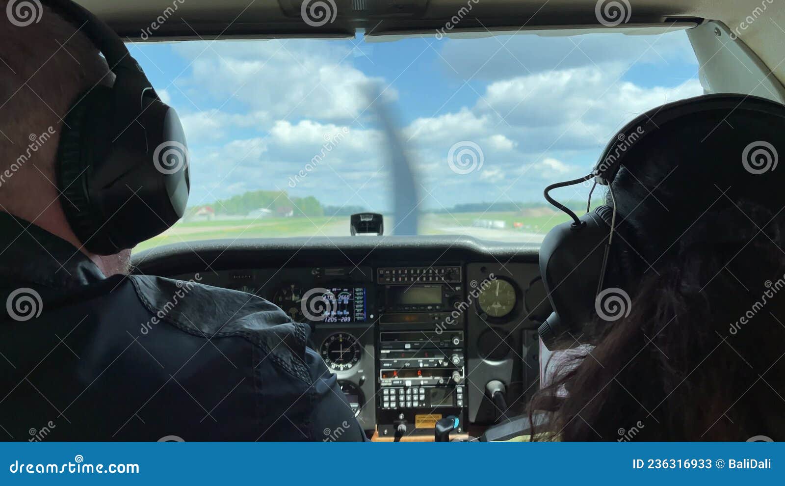 4k Pilots in a Cockpit Ready for Flight. the Plane Preparing for ...
