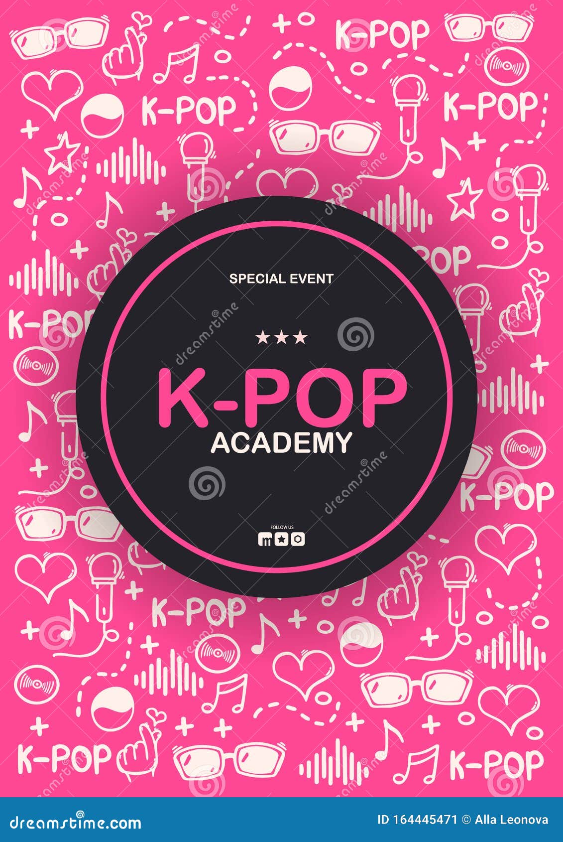 K Pop Hand Draw Doodle Background. Korean Music Style. Stock Vector ...