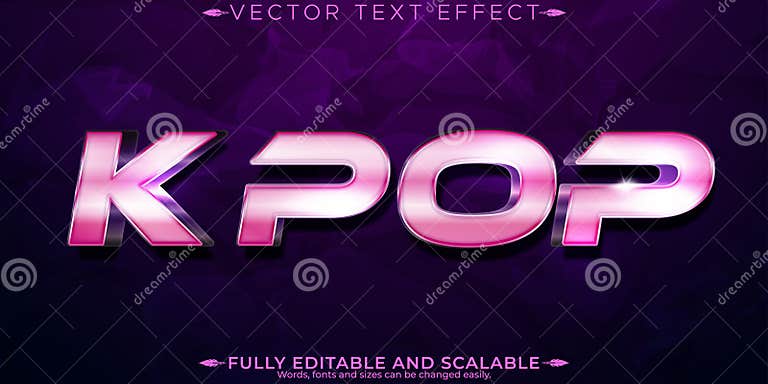 K Pop Text Effect, Editable Korean and Music Text Style Stock Vector ...