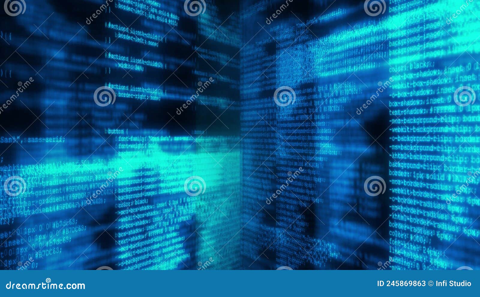 4k Programming Code Running Over Computer Screen Terminal Hacking Loop
