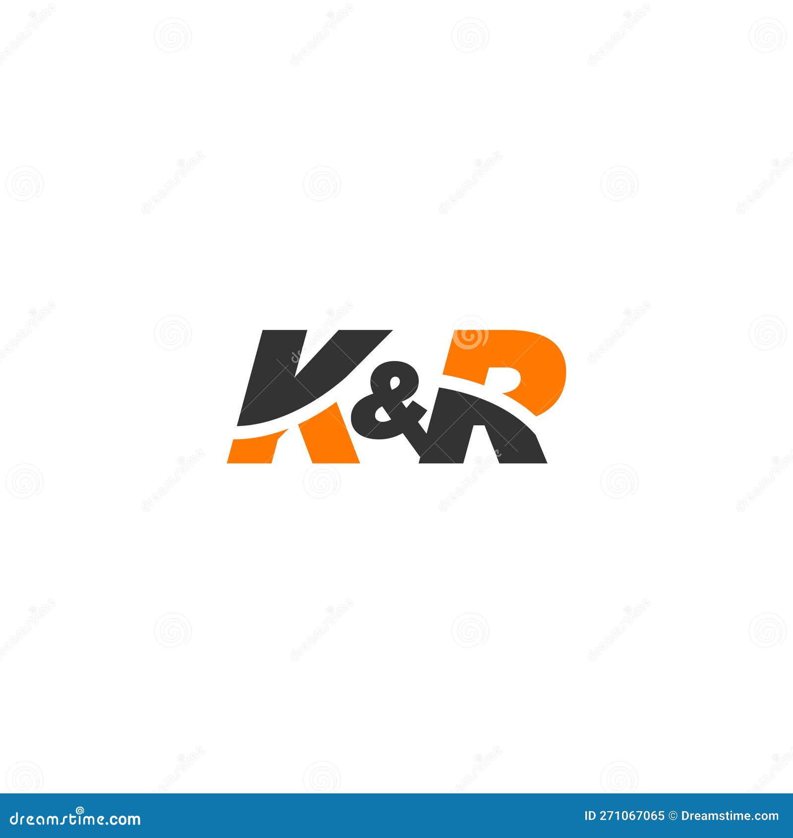 K And R Letter Initial Logo Design Vector Latter Mark Logo Design
