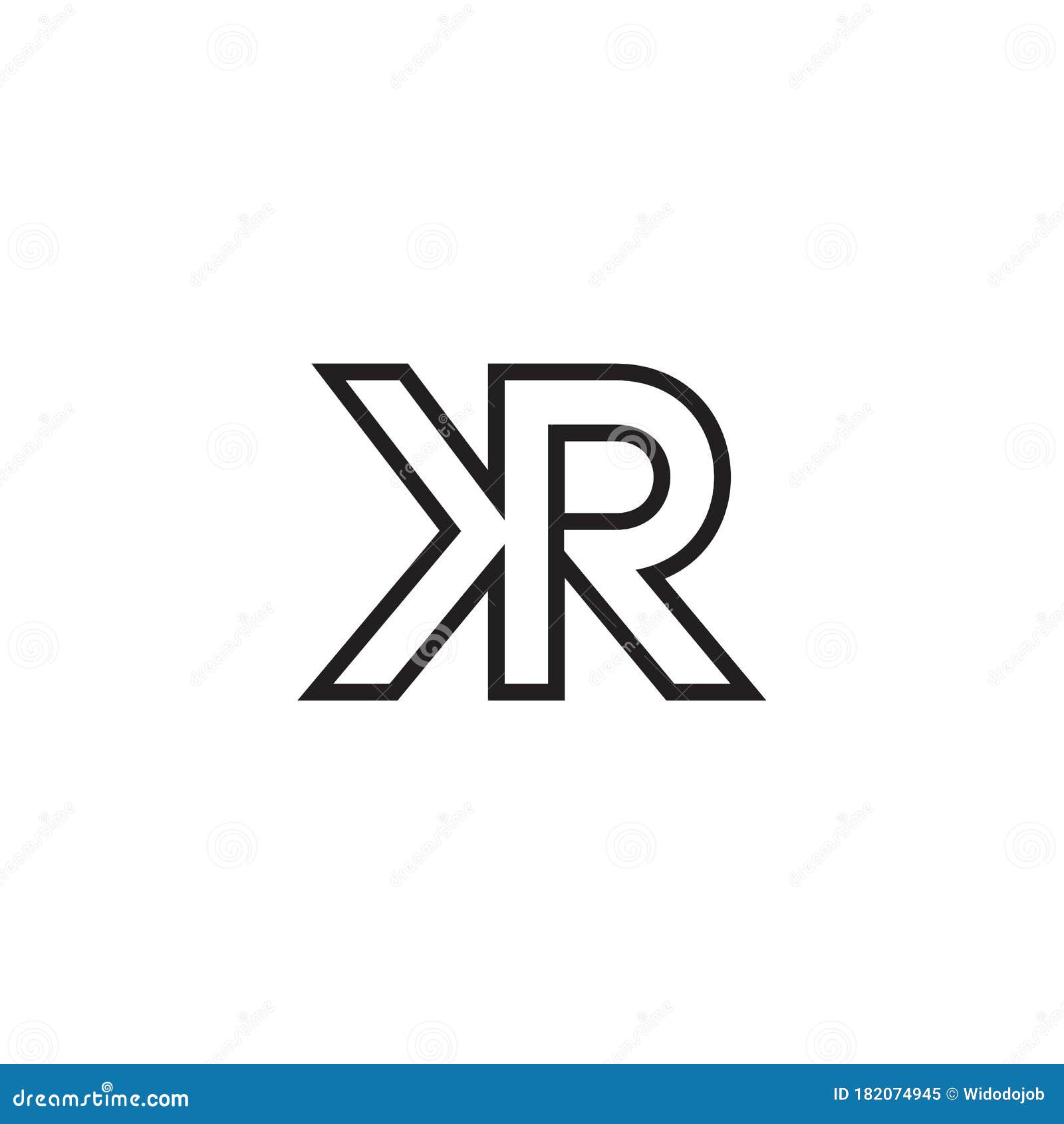 K R Letter Lines Logo Design Vector Stock Vector - Illustration of ...