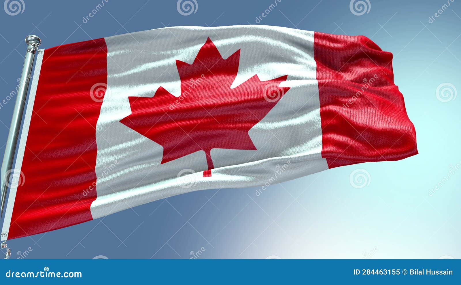 4k Render Canada Flag Video Waving in Wind Canada Flag Wave Loop Waving ...