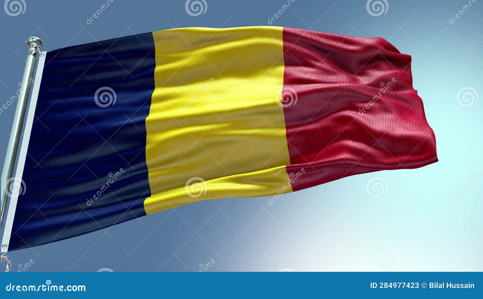 4k Render Chad Flag Video Waving in Wind Chad Flag Wave Loop Waving in ...