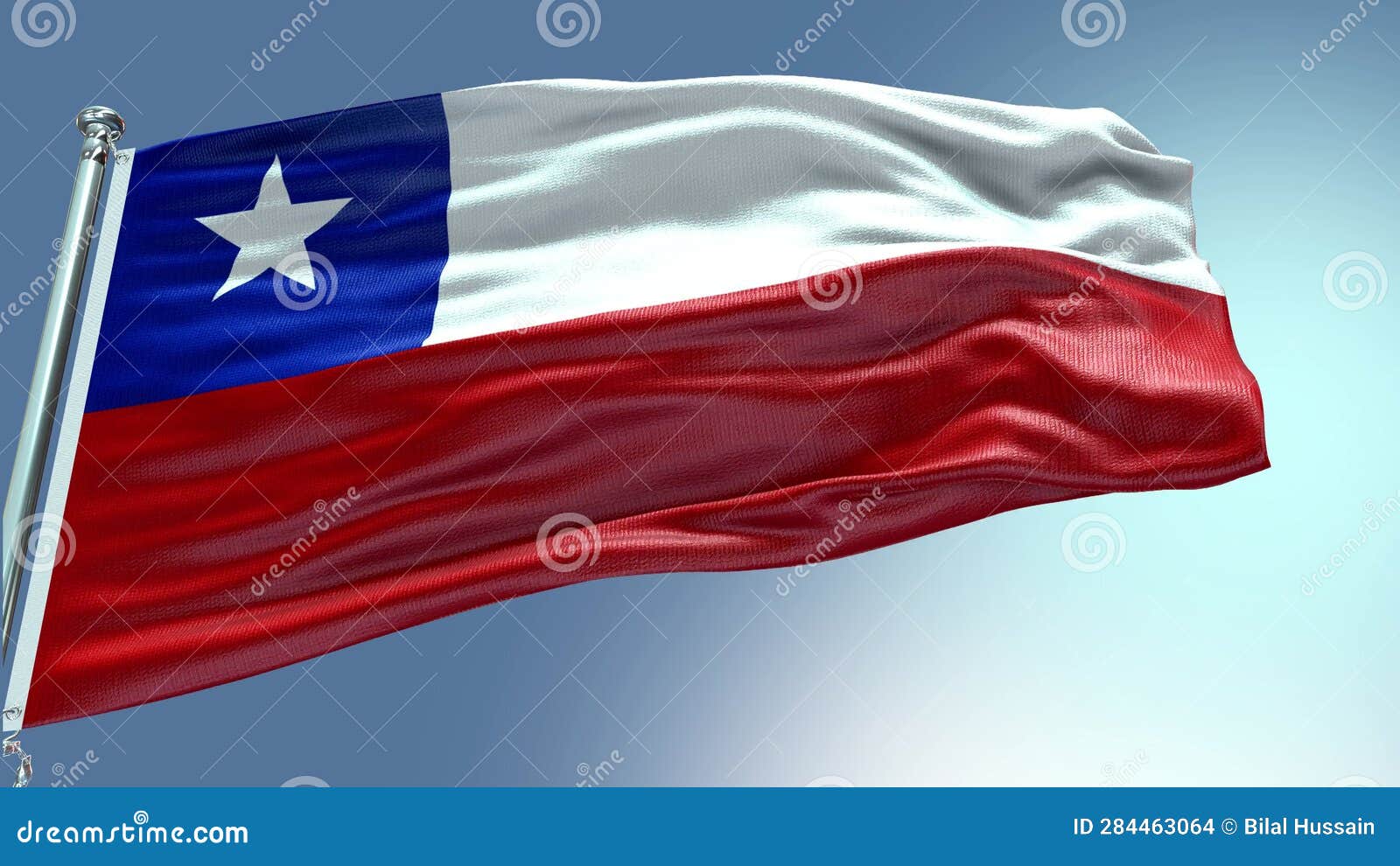 4k Render Chile Flag Video Waving in Wind Chile Flag Wave Loop Waving ...
