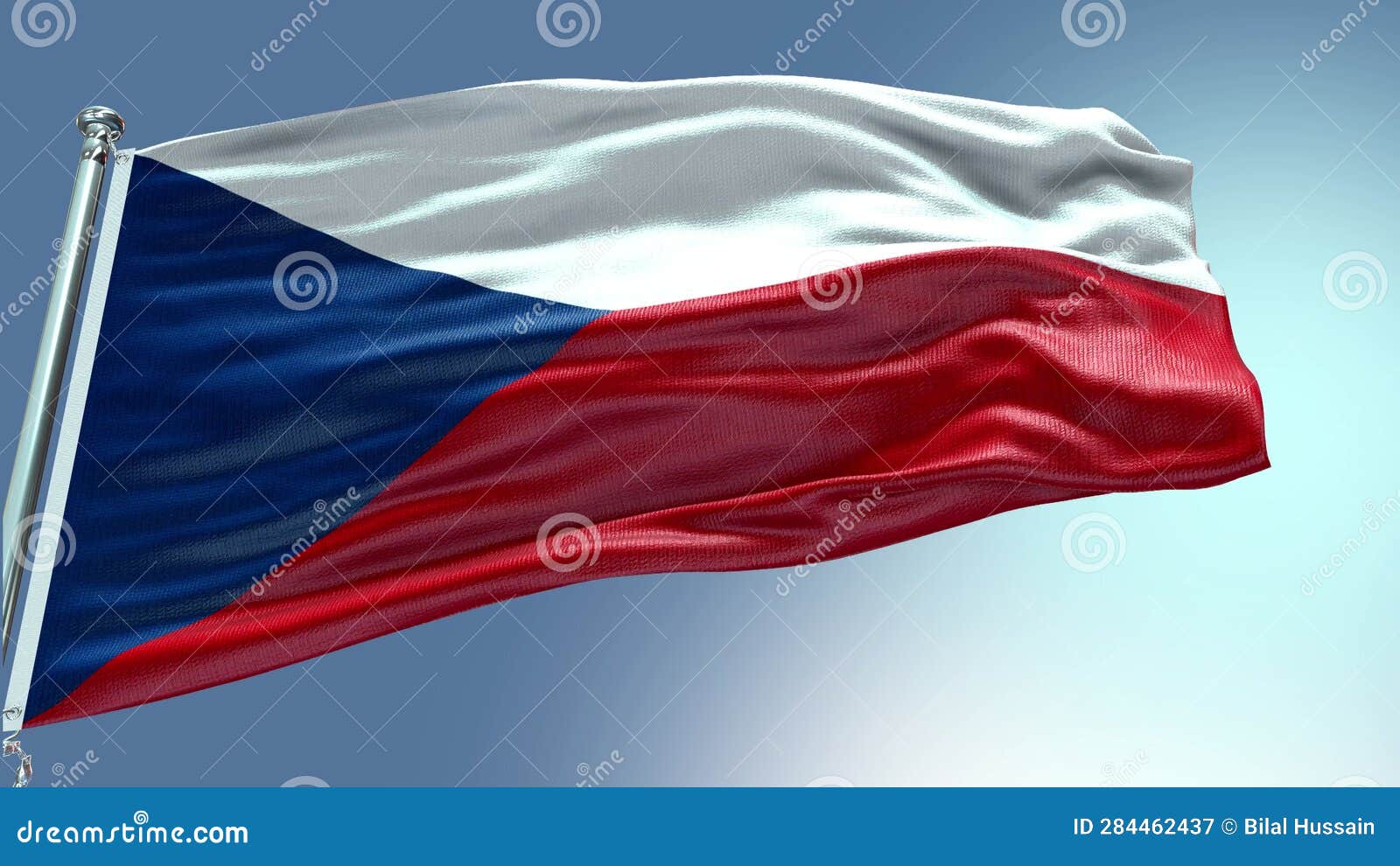 4k Render Czechia Flag Video Waving in Wind Czechia Flag Wave Loop ...
