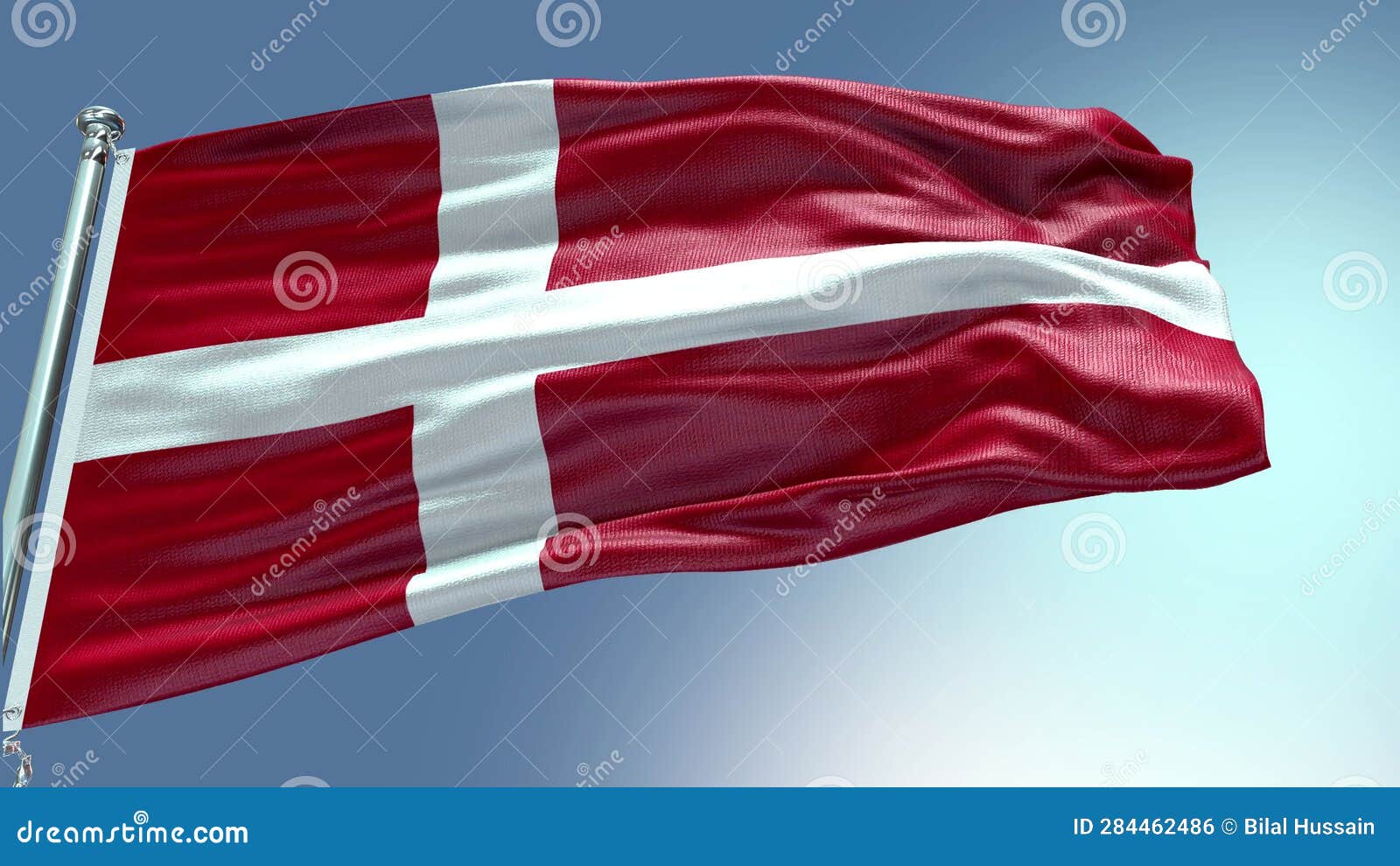 4k Render Denmark Flag Video Waving in Wind Denmark Flag Wave Loop ...