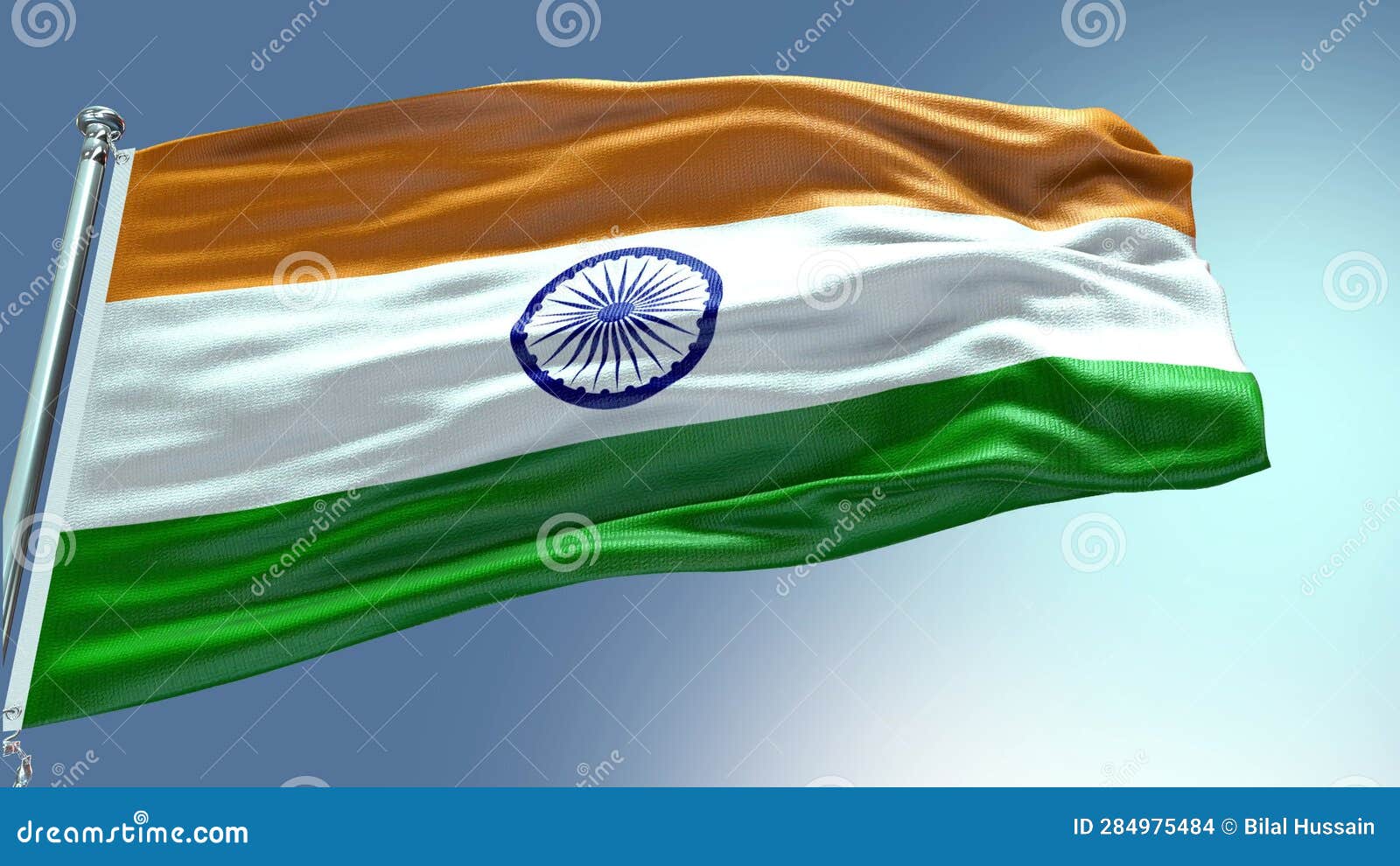 4k Render India Flag Video Waving In Wind India Flag Wave Loop Waving
