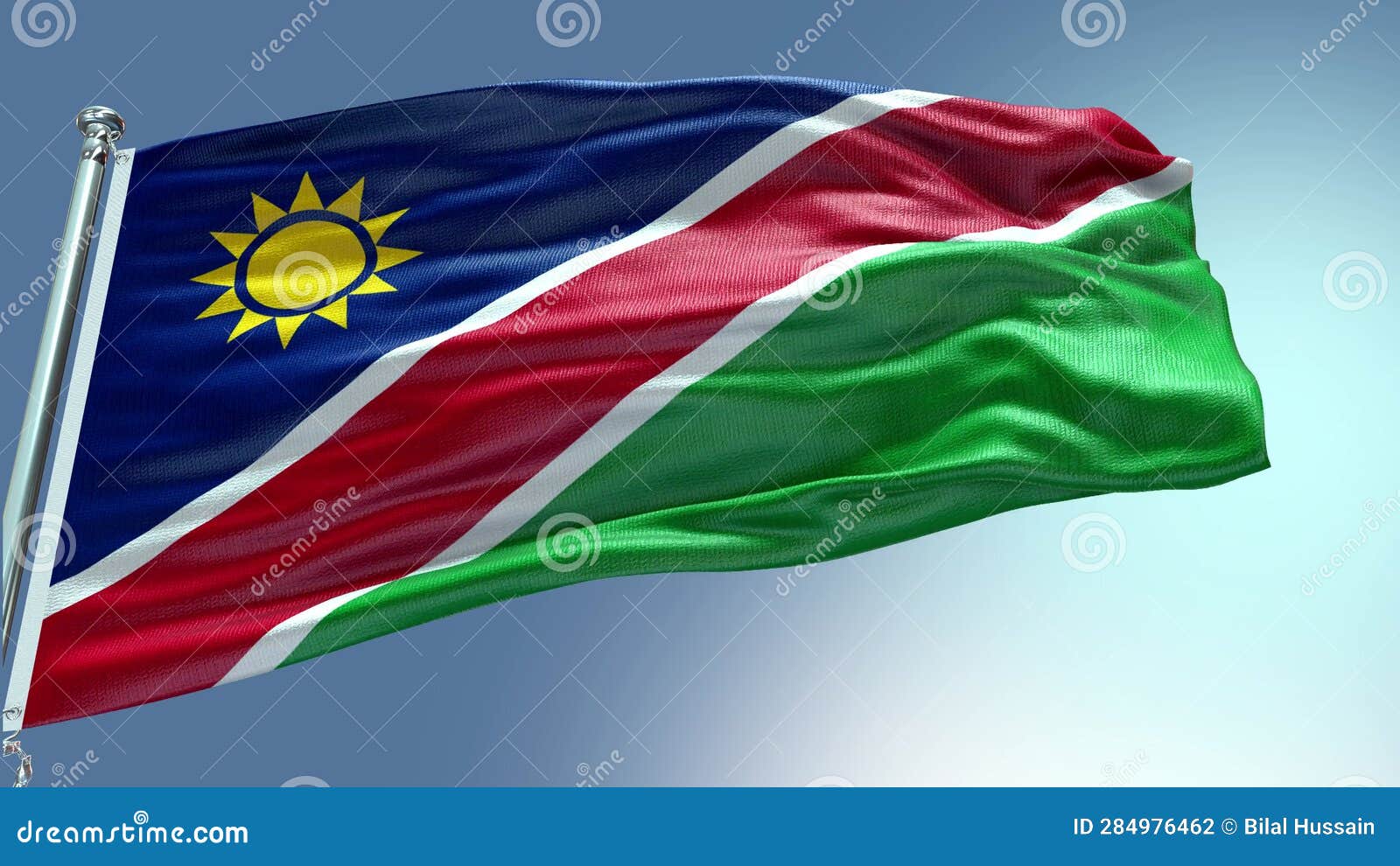 4k Render Namibia Flag Video Waving in Wind Namibia Flag Wave Loop ...
