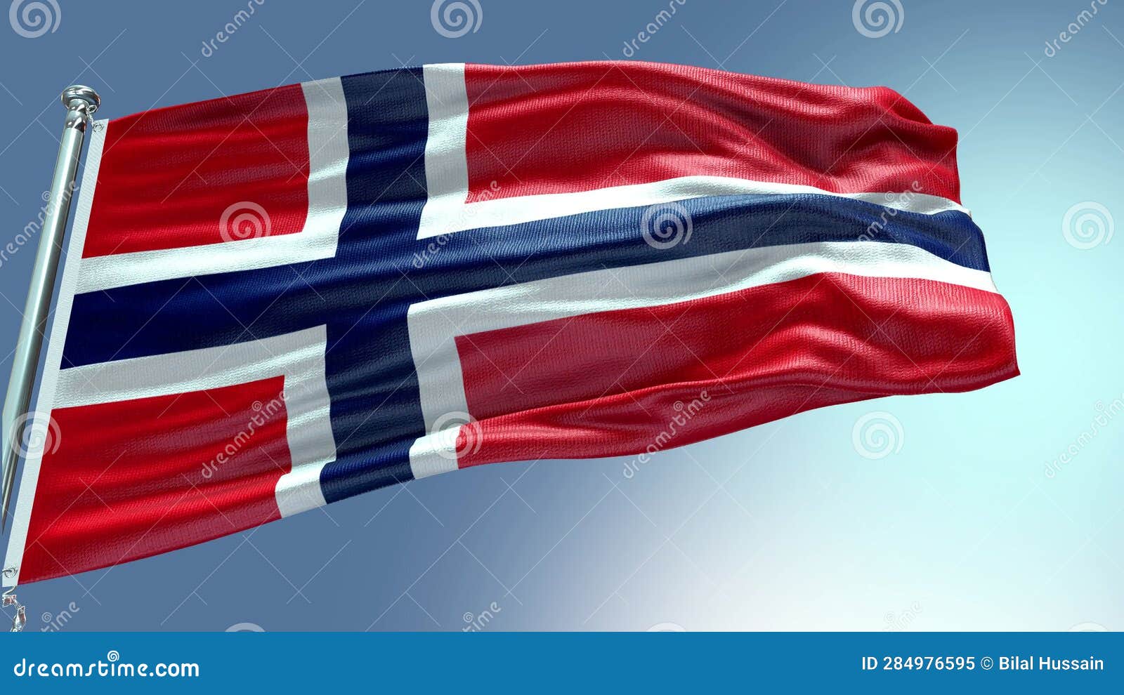 4k Render Norway Flag Video Waving in Wind Norway Flag Wave Loop Waving ...