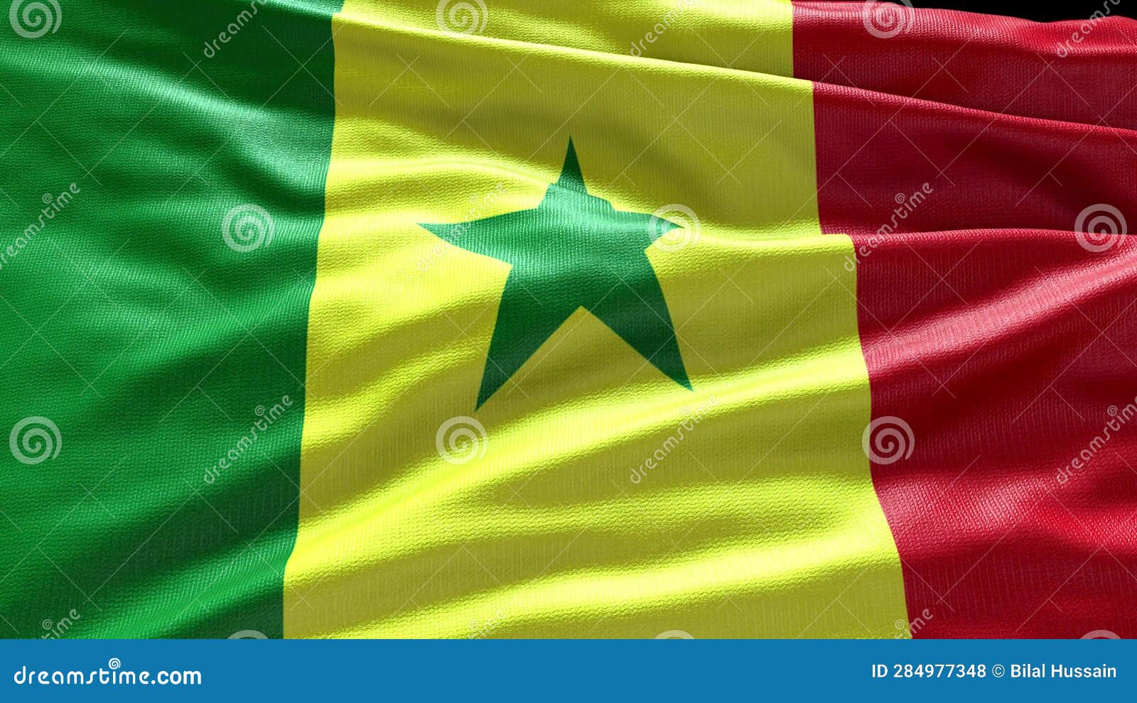 4k Render Senegal Flag Video Waving in Wind Senegal Flag Wave Loop ...