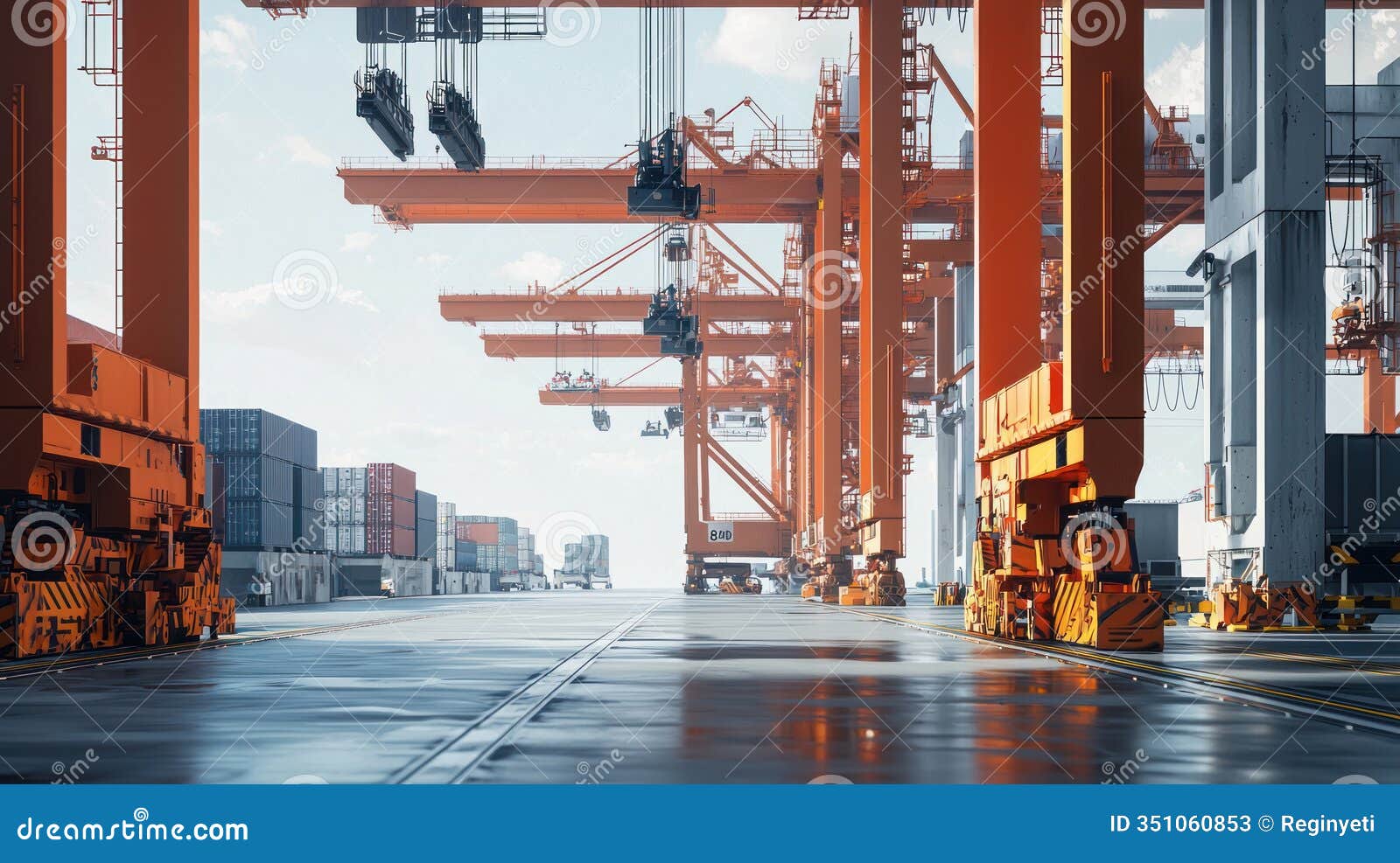 Container Terminals In Port And Container Shipping,large Cargo Port,top ...