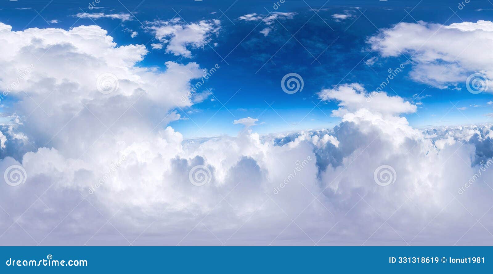 HDRI into the Clouds Equirectangular Panorama 20 Stock Illustration ...