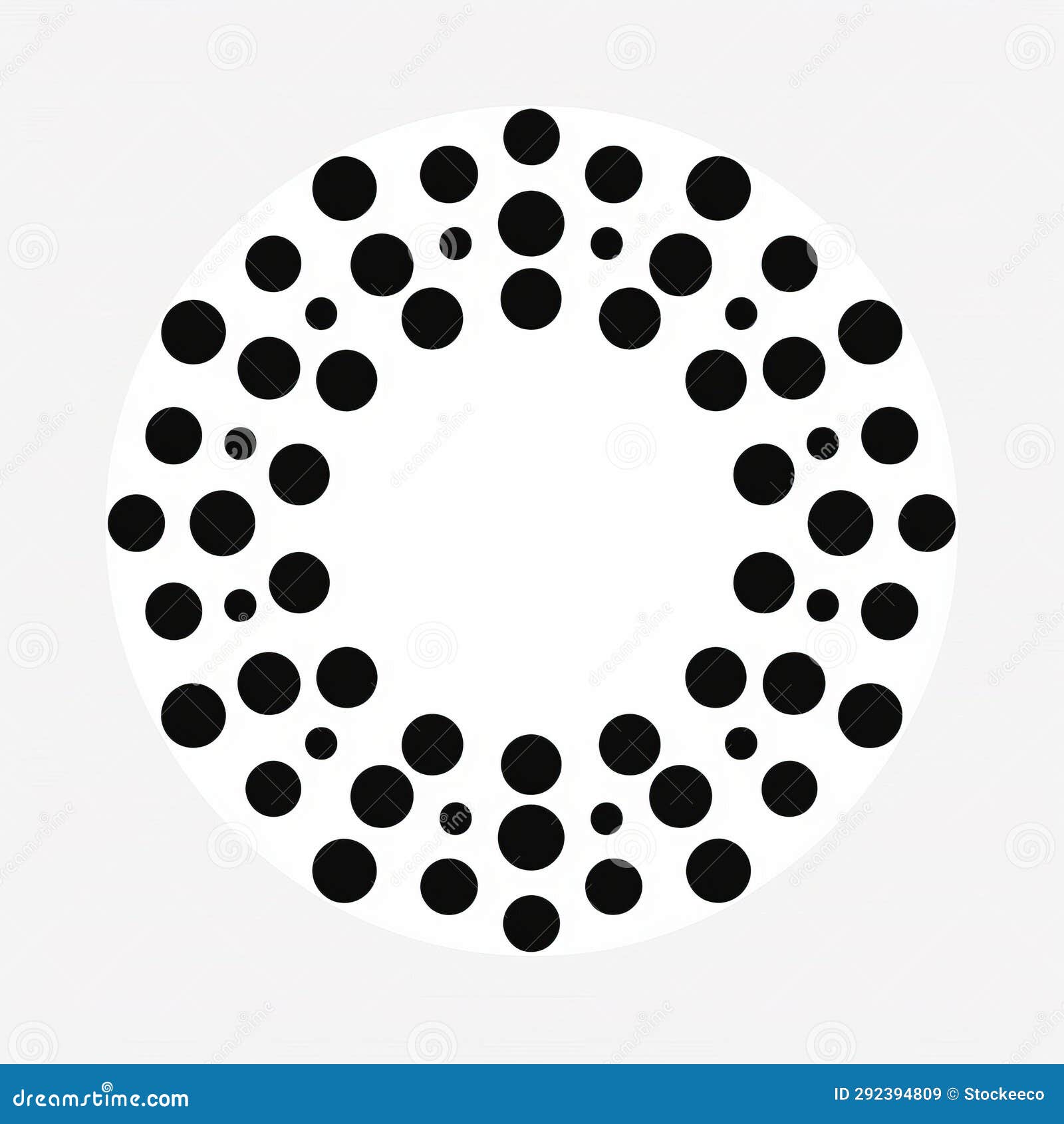 Minimalist Black Dotted Circle Design and Illustration Stock ...