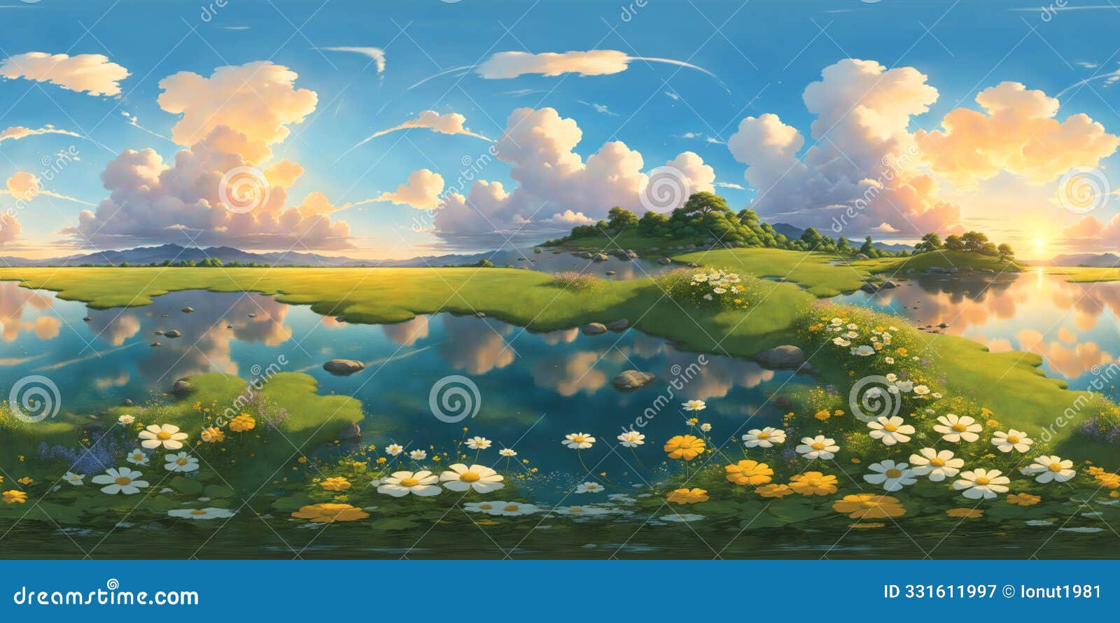 HDRI Stylized Landscape Equirectangular Panorama 9 Royalty-Free Stock ...