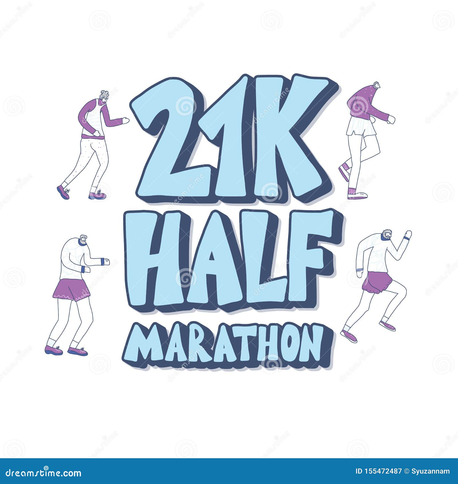 21 K Run Text Isolated. Vector Text Illustration. Stock Vector ...