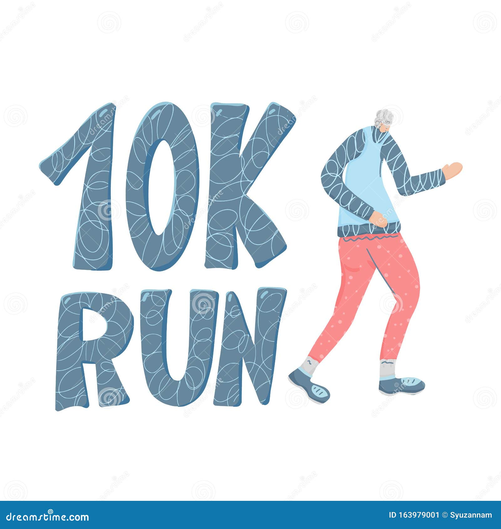 10 K Run Text Isolated. Vector Text Illustration Stock Vector ...