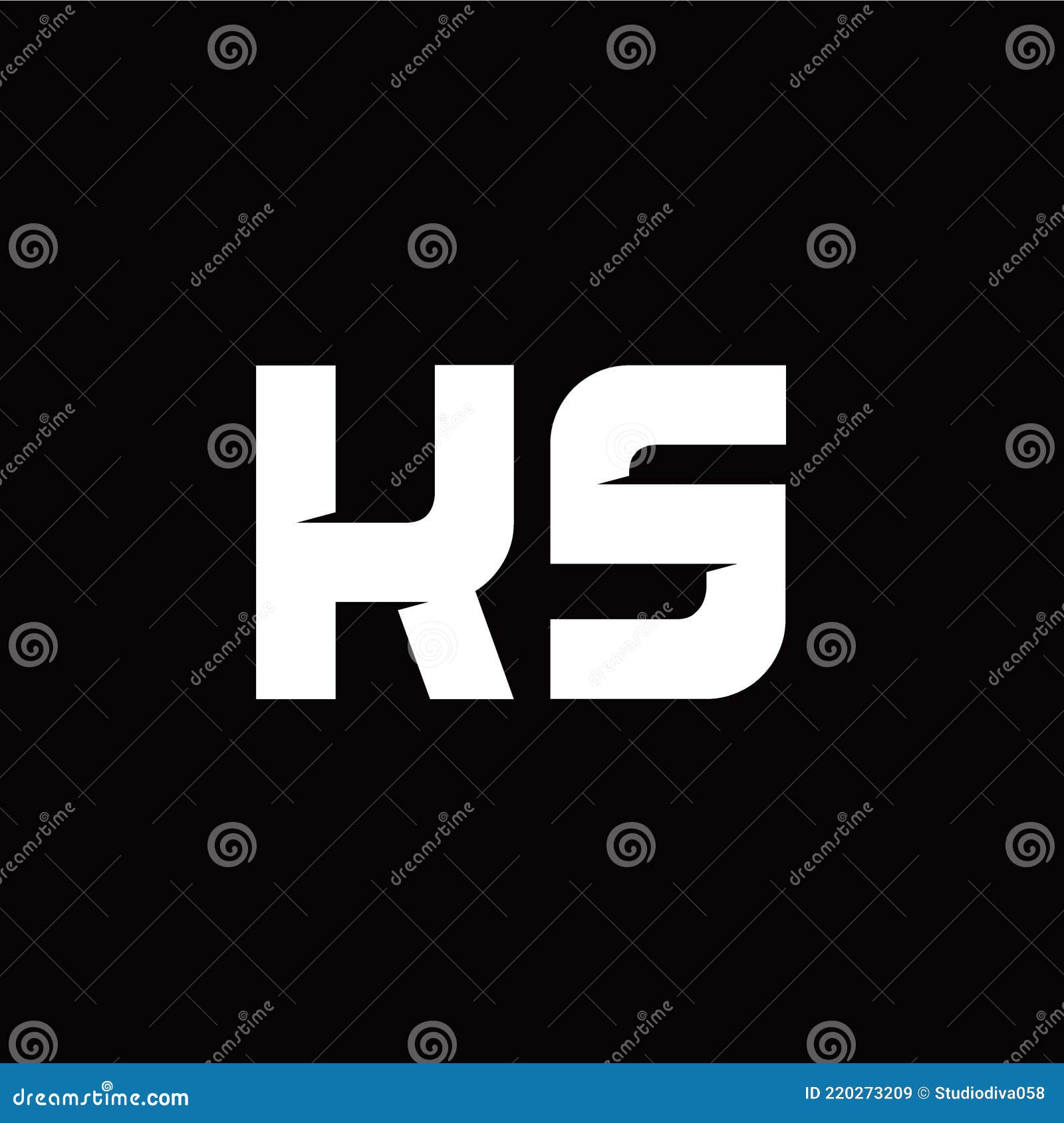 K S Letter Monogram Style Initial Logo Template Stock Illustration ...