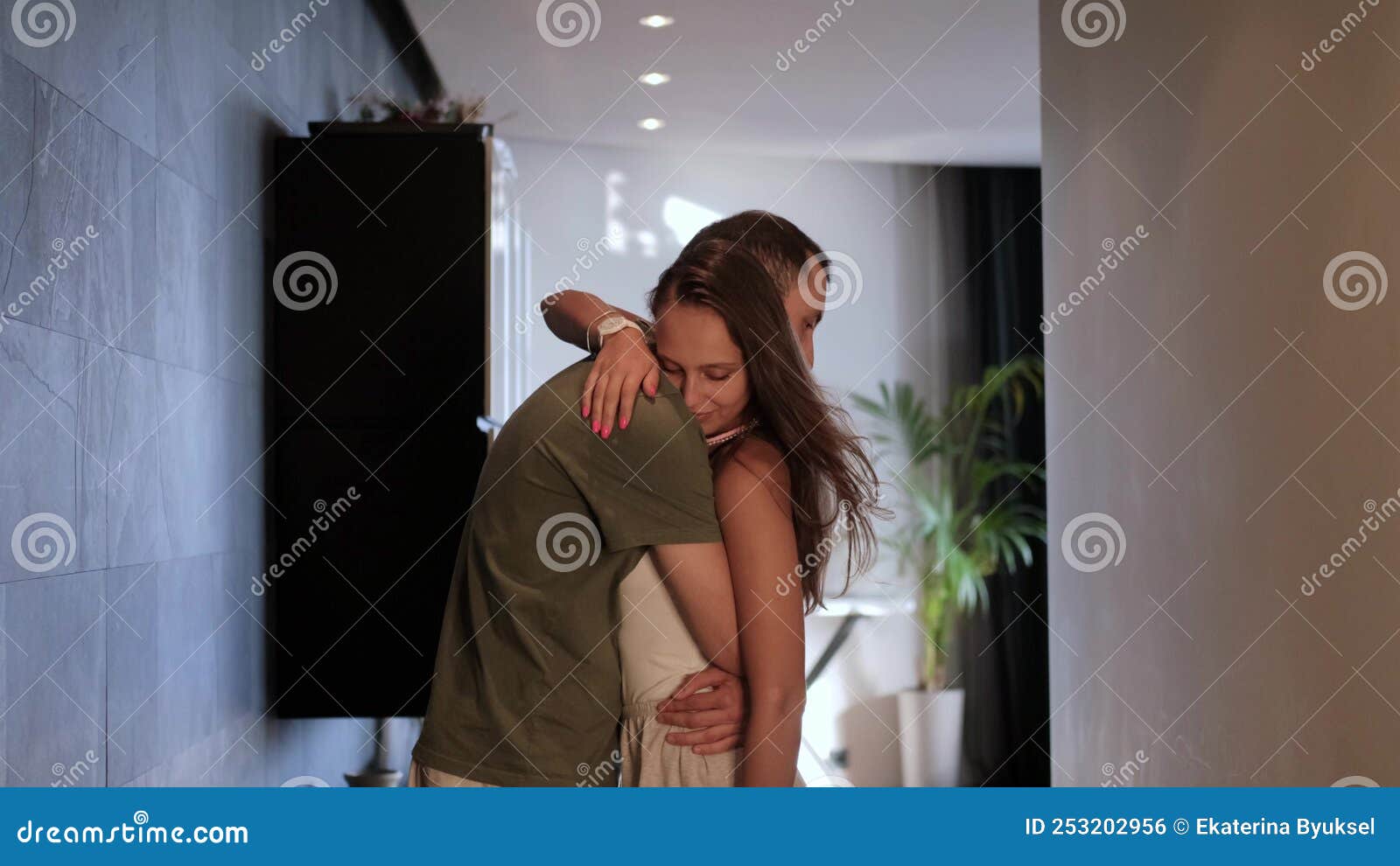 4K Sad Couple Reconcile after Relationship Problems. Stock Photo ...