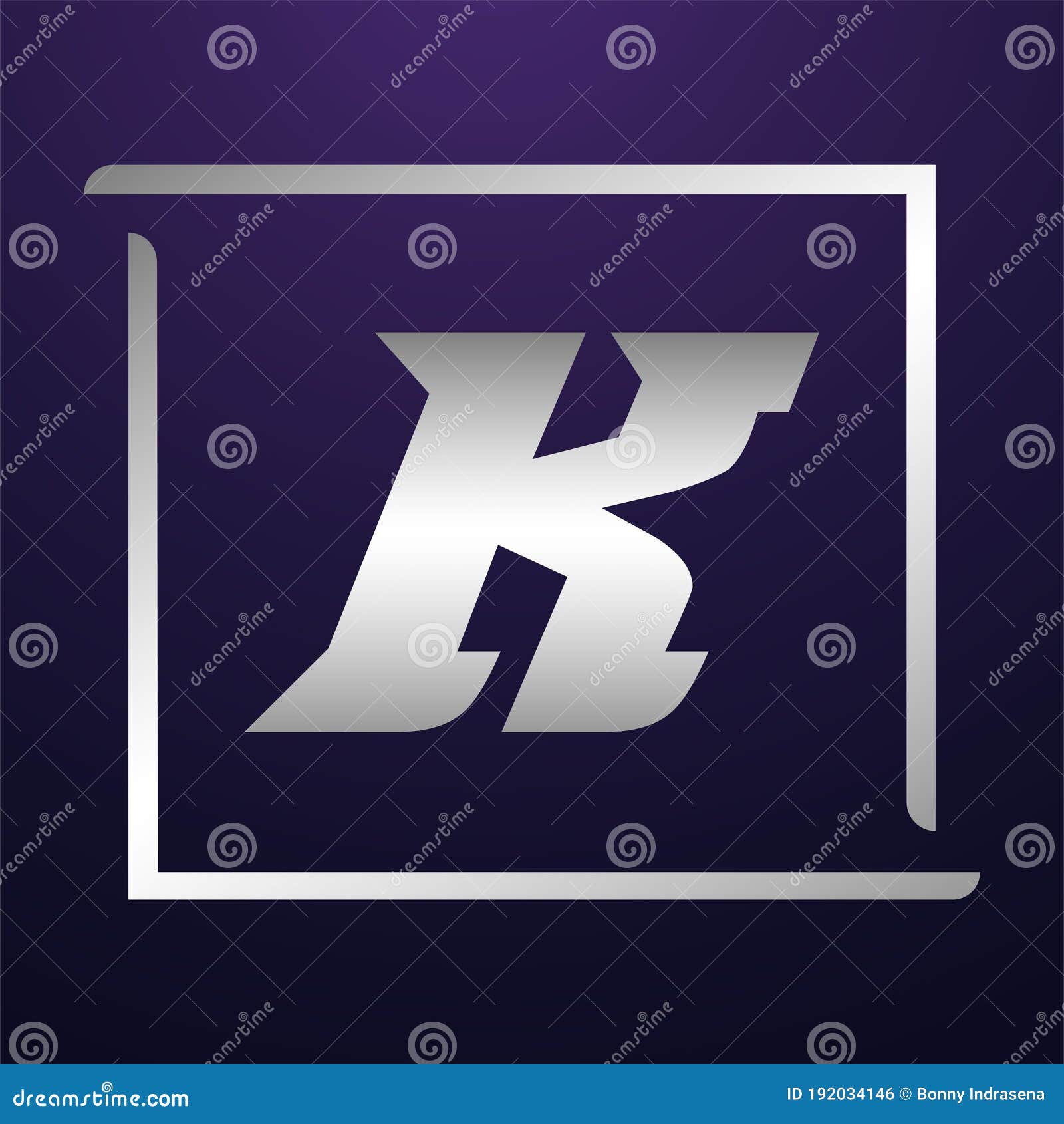 K Silver Letter Logo Design with Simple Style Stock Vector ...