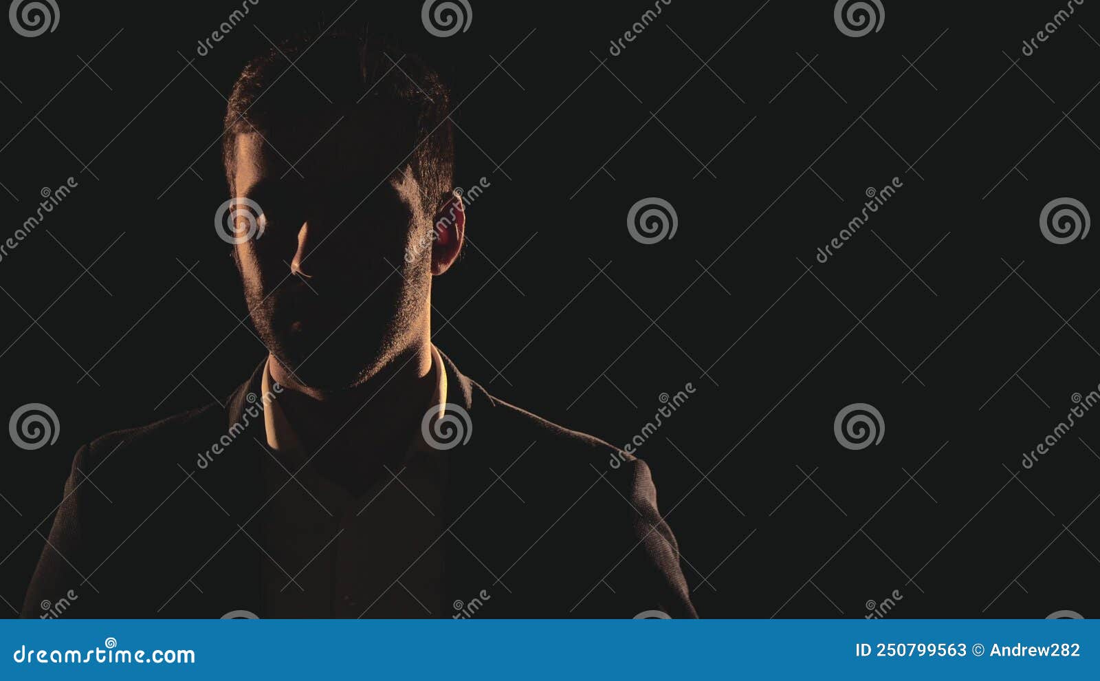 4k Slow Motion Video of Male Face in Shadow. Stock Video - Video of ...