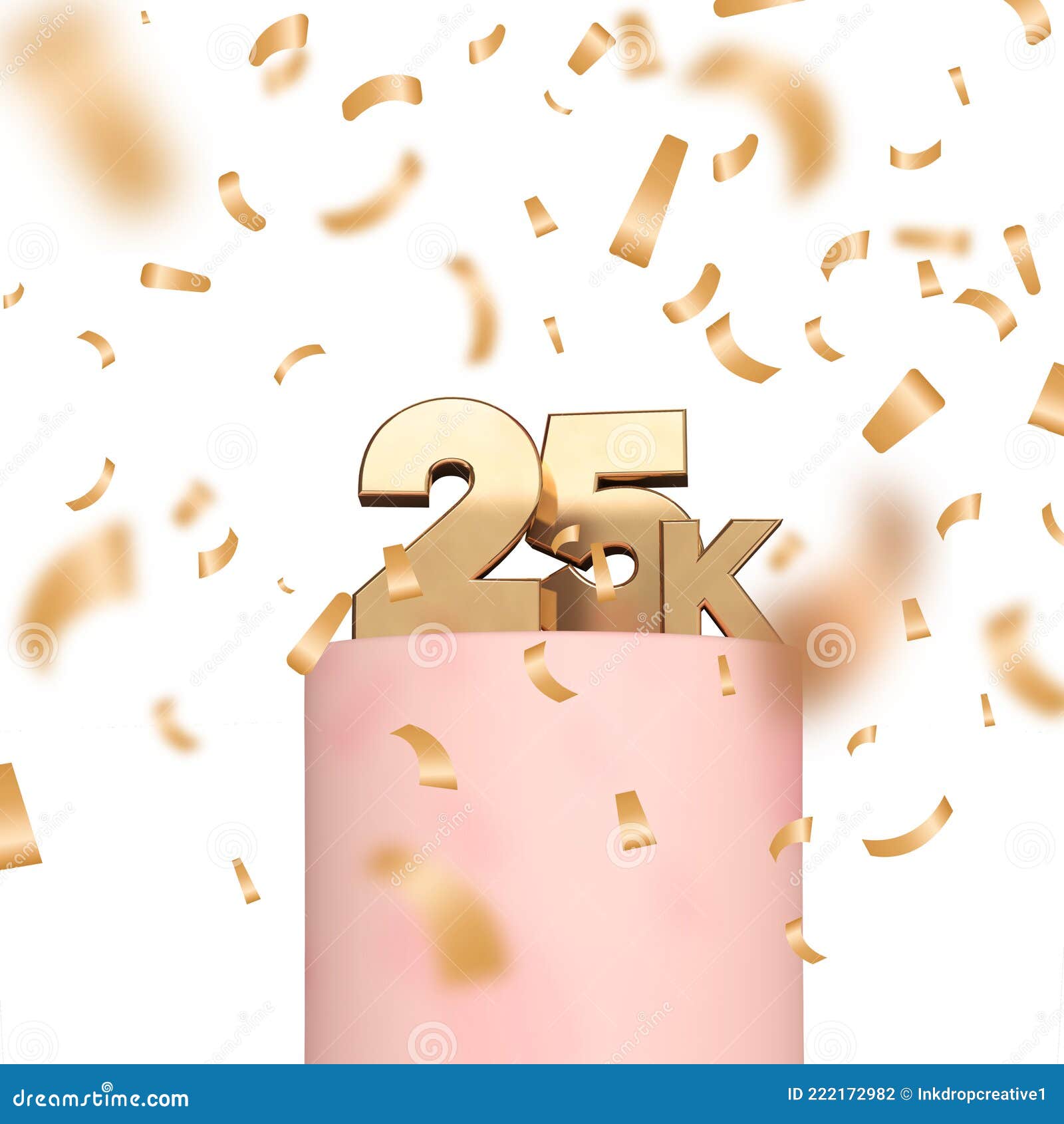25k Social Media Followers or Subscribers Celebration Background. 3D ...