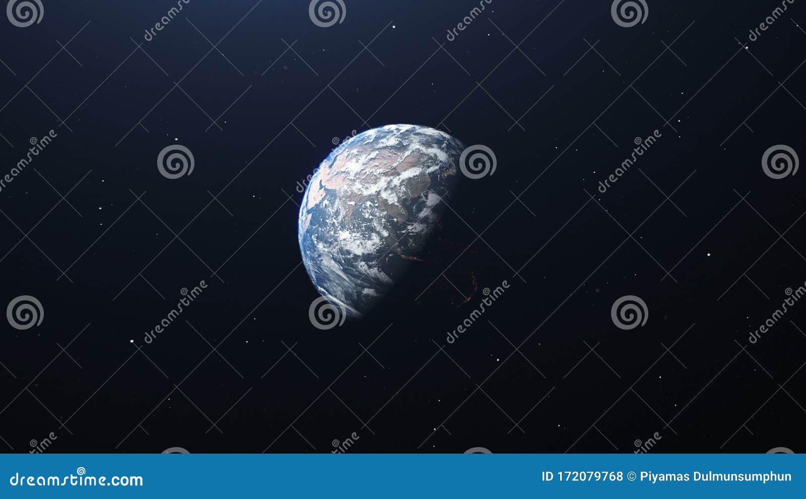 4K. Space View of the Earth Revolves Around with Zoom Out Motion. Ultra ...