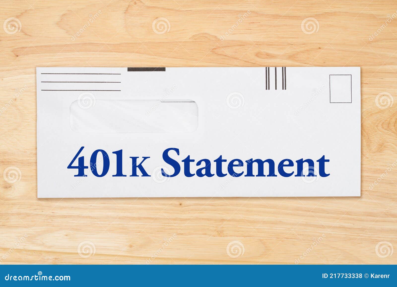 401k Statement Message on Mailing Envelope Stock Photo - Image of ...