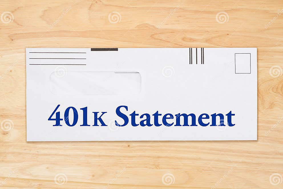 401k Statement Message on Mailing Envelope Stock Photo - Image of ...