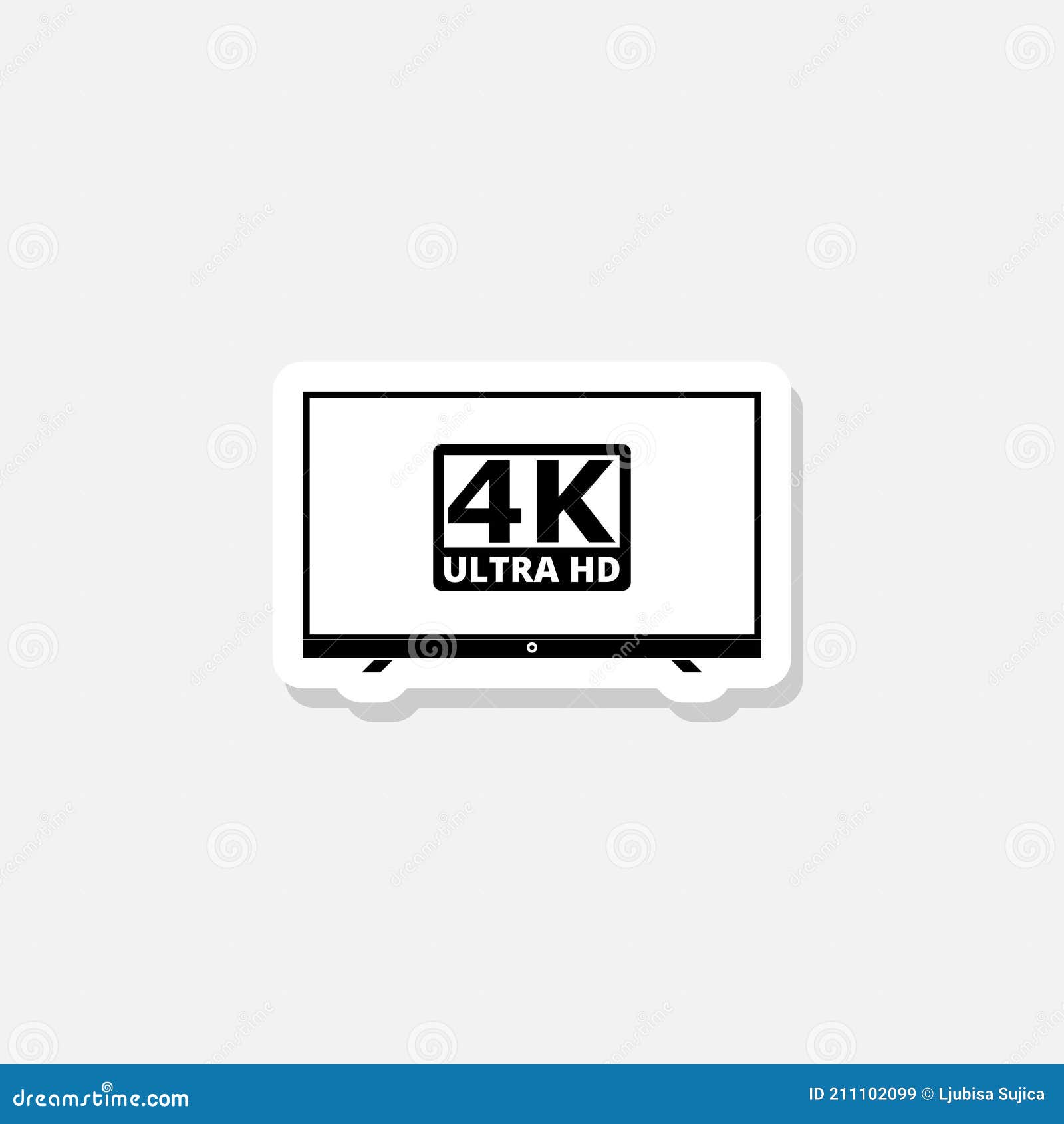 4K UltraHD Sticker Icon - Vector Illustration - Isolated On Transparent ...