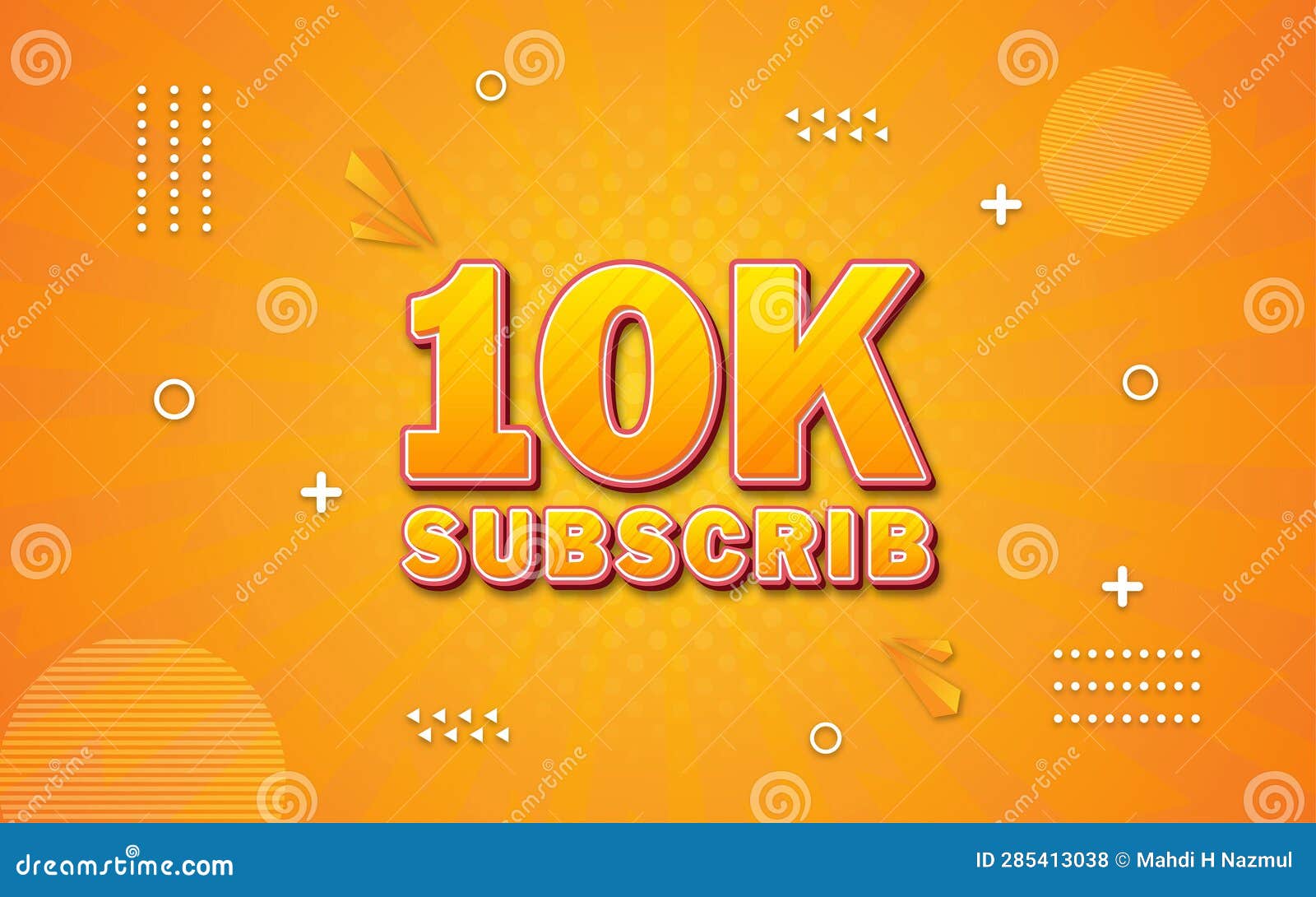 10k Subscriber Banner and 3d Text Effect Style Effect Stock ...