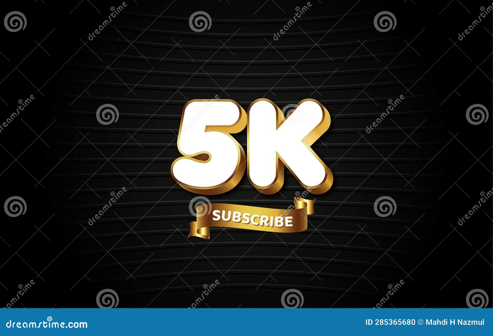 5k Subscriber Gold Editable 3d Text Effect Design Stock Illustration ...