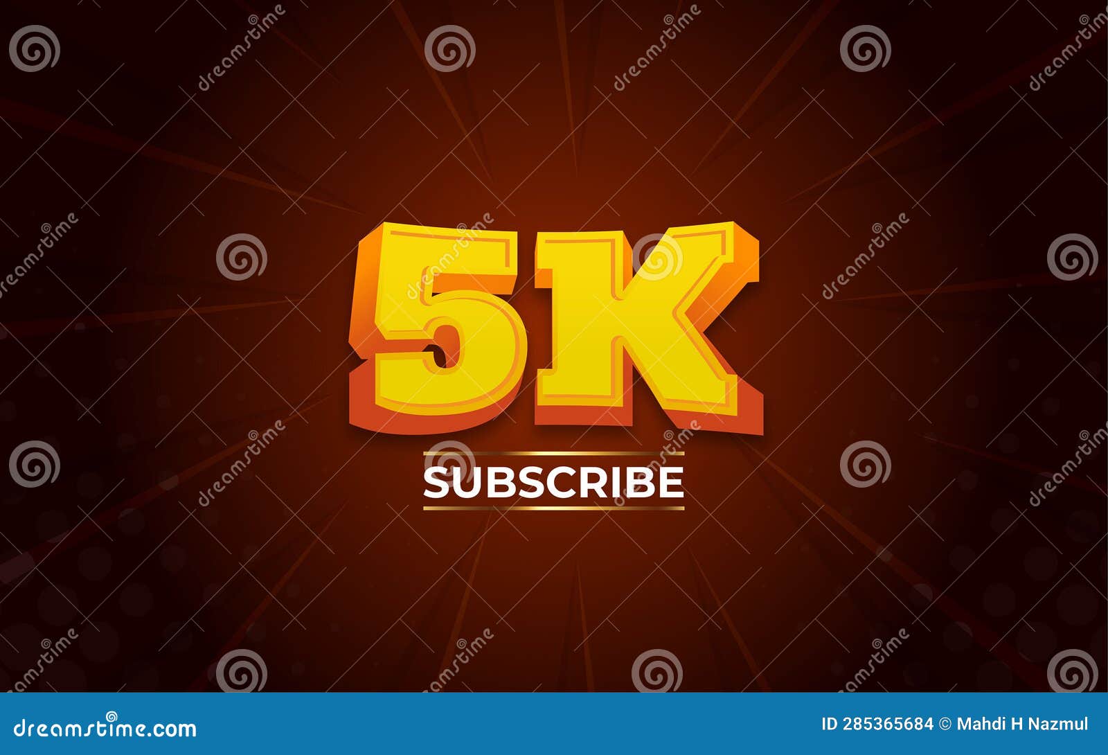 5k Subscriber Gold Editable 3d Text Effect Design Stock Illustration ...