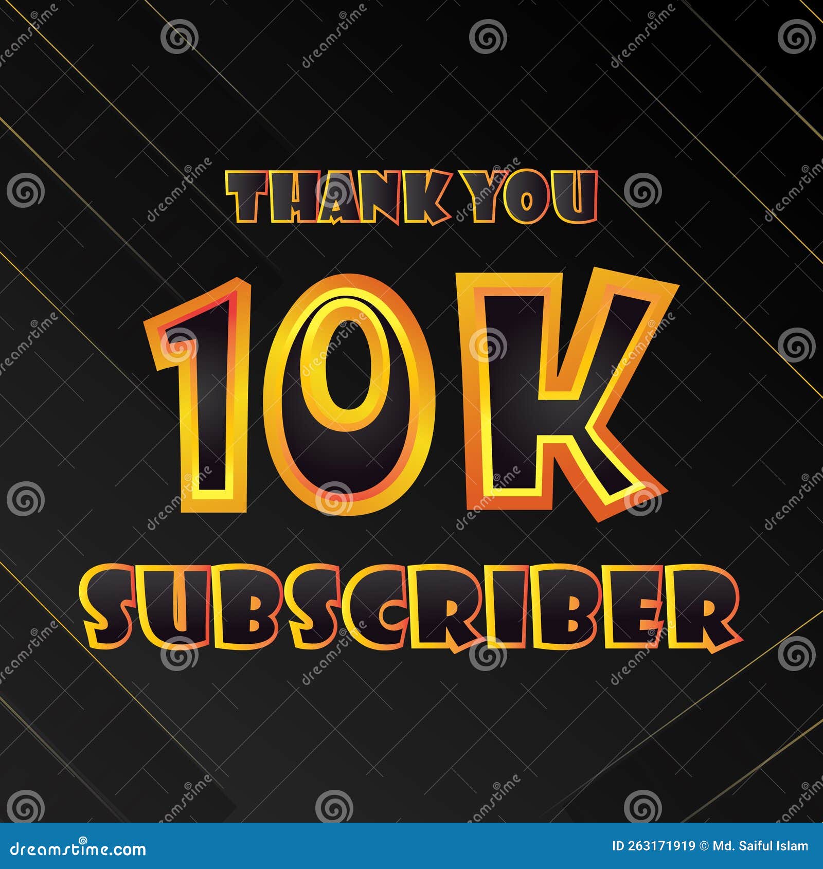 10k Subscribers Thank You Post with Speech Creative Concept and ...