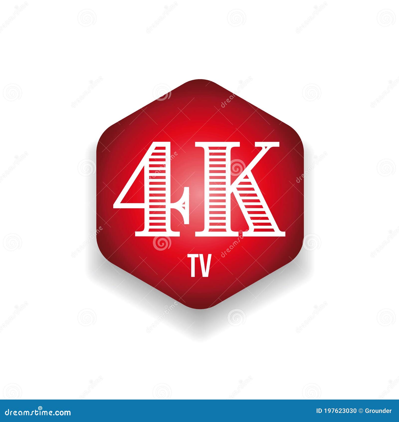 4K Television Resolution Sign Red Hexagon Stock Vector - Illustration ...