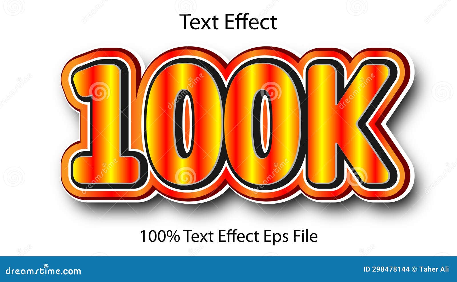 100K Text Effect Eps File Digital Download Stock Illustration ...