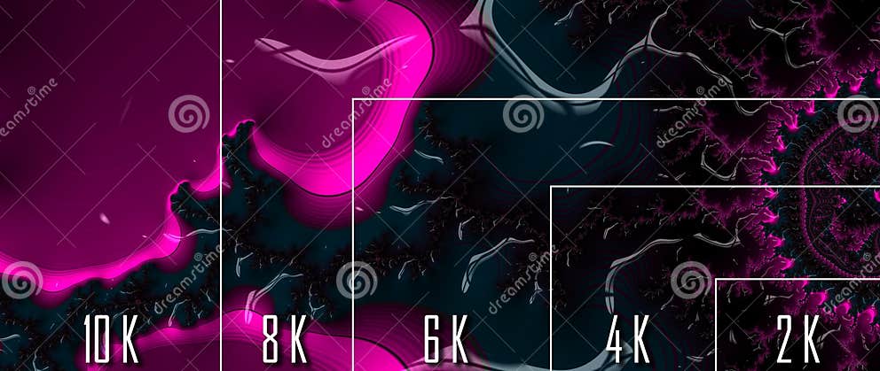 10K/ 8K/ 6K / 4K / 2K Tv Resolution Display with Comparison of ...