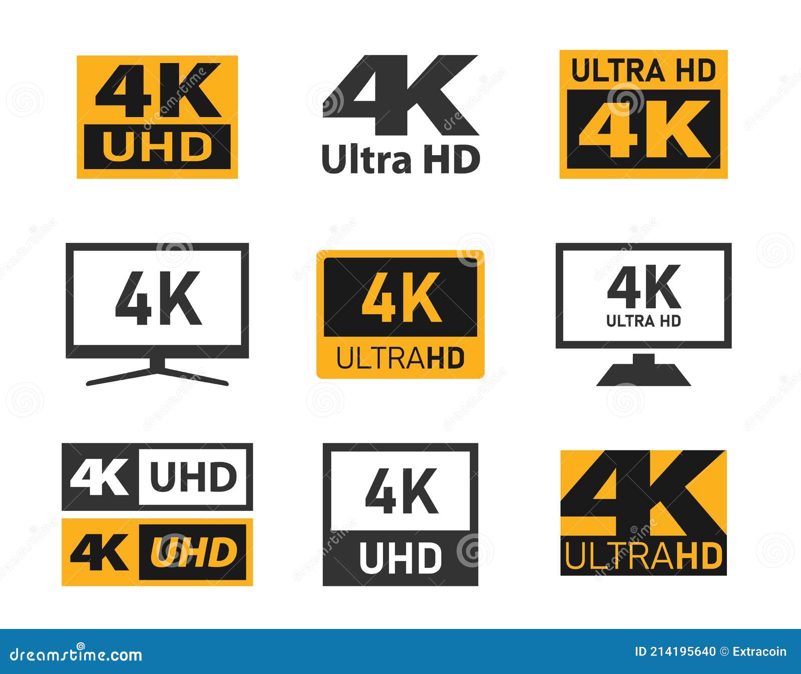 4k UHD Display Resolution Icons, 4k Ultra Hd Screen Specifications ...