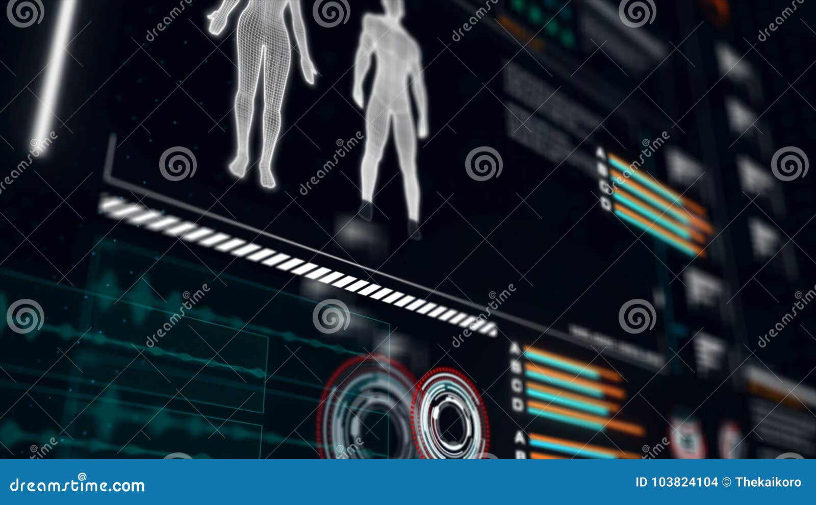 4K UI User Interface Dark Blue Background with Graph Bar Infographic ...