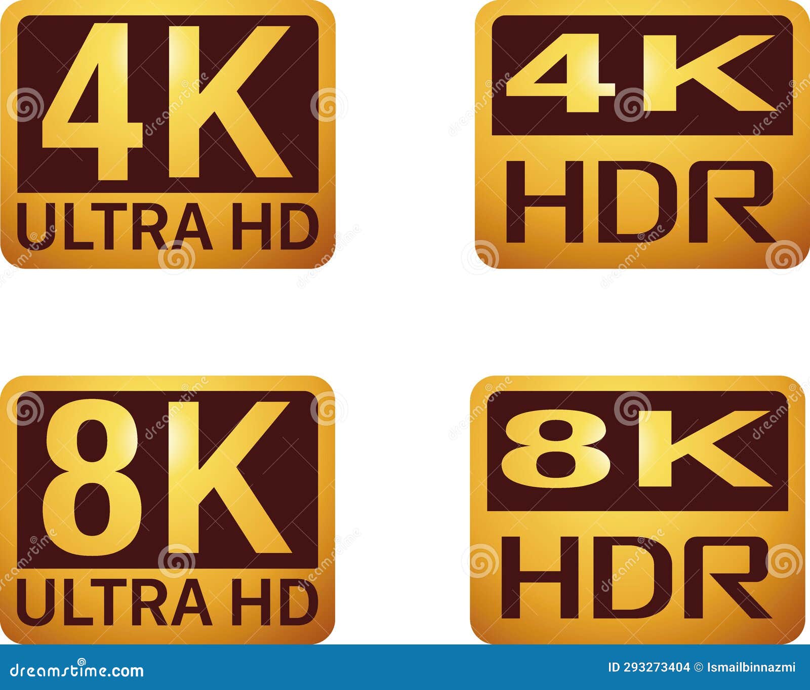 (4K ULTRA HD, 4K HDR and 8K ULTRA HD, 8K HDR Sign on White Background ...