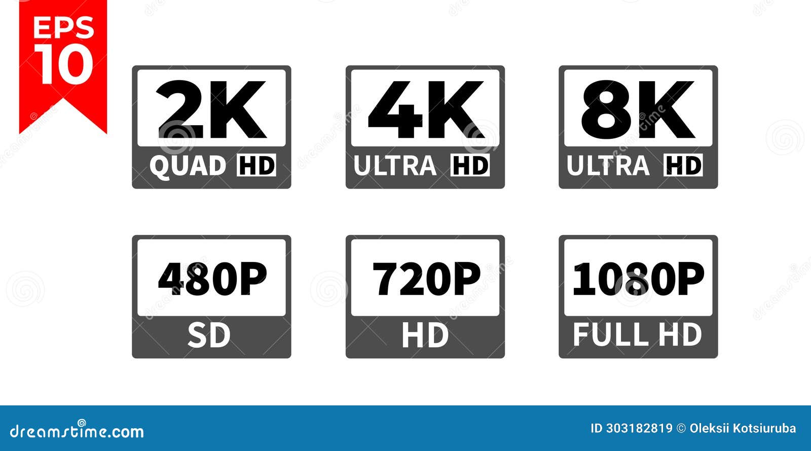 8k Ultra Hd Icon, 4k Ultra Hd, 2k Quad Hd, Logo 480p SD, 720p HD, 1080p ...
