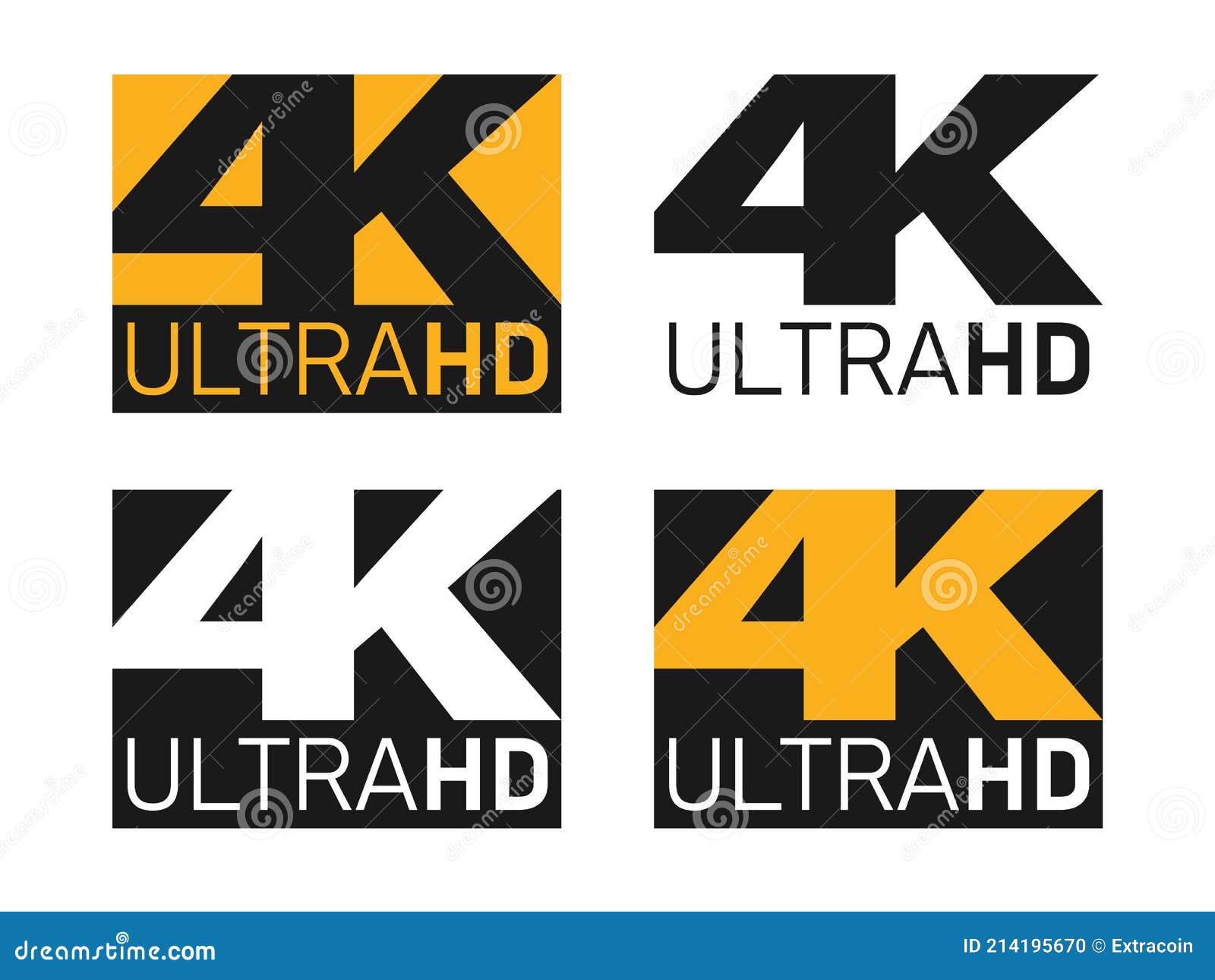4k Ultra Hd Icons Set, UHD Screen Resolution Stock Vector ...