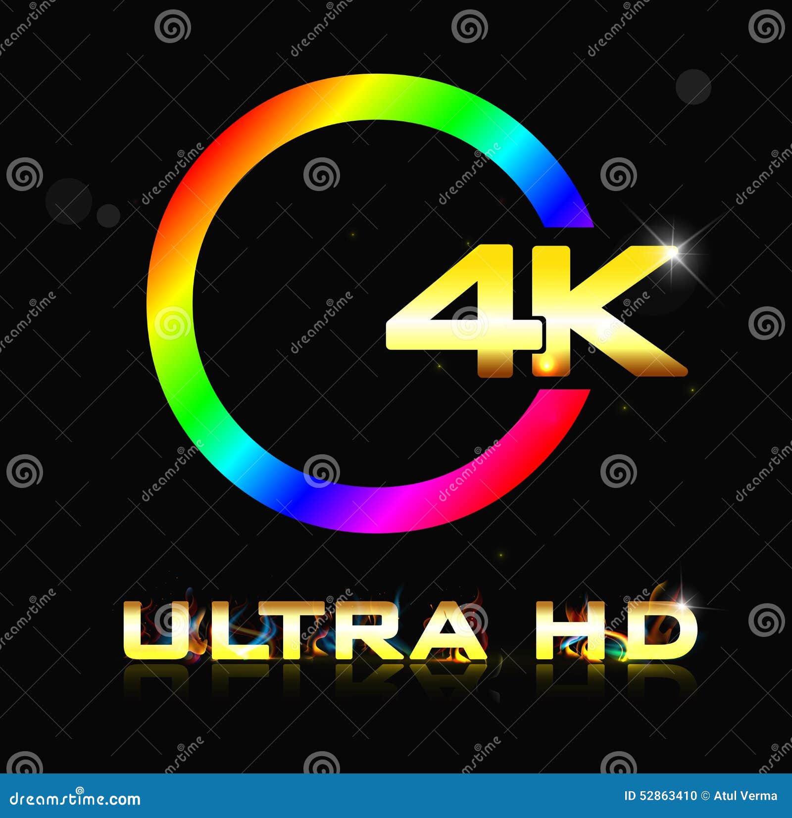 4K Ultra HD Sign Isolated On Black Background Vector Illustration ...