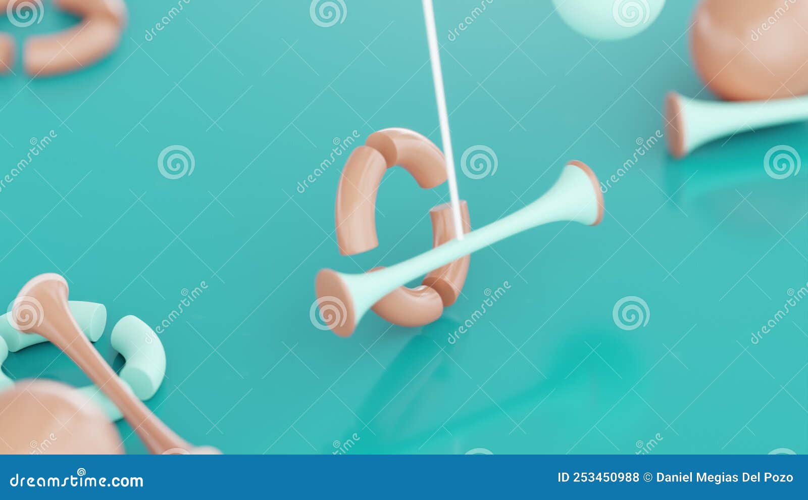 Seamless Loop of Hanging Objects Swinging through a Ring. Satisfying ...