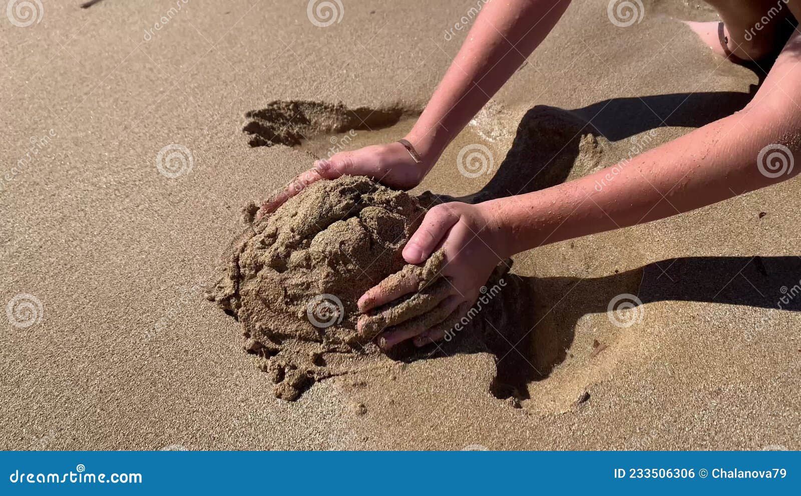 4k Video. Boy Makes a Sand Castle on the Beach Stock Footage - Video of ...