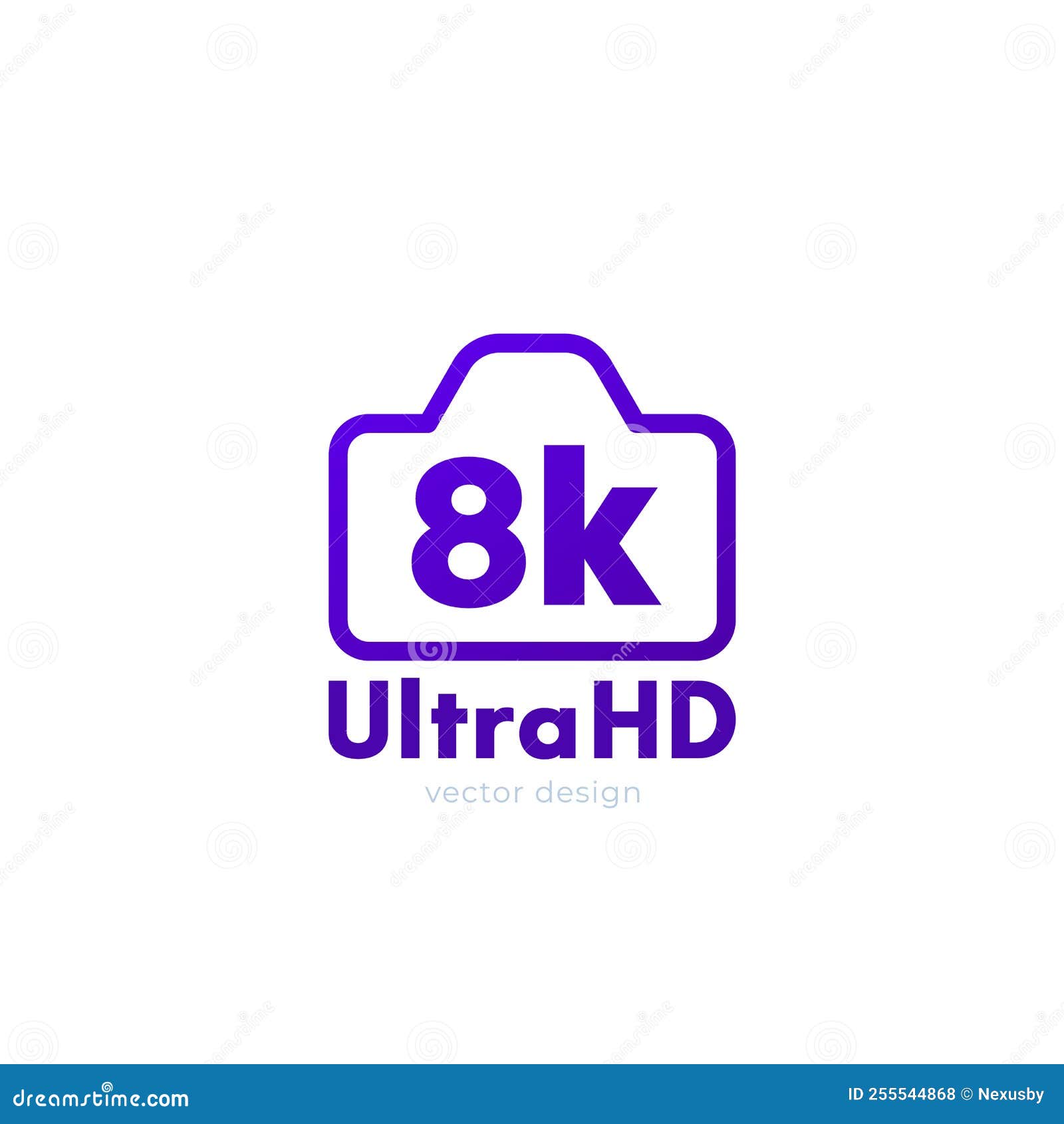8k Video Camera Icon on White, Vector Stock Vector - Illustration of ...