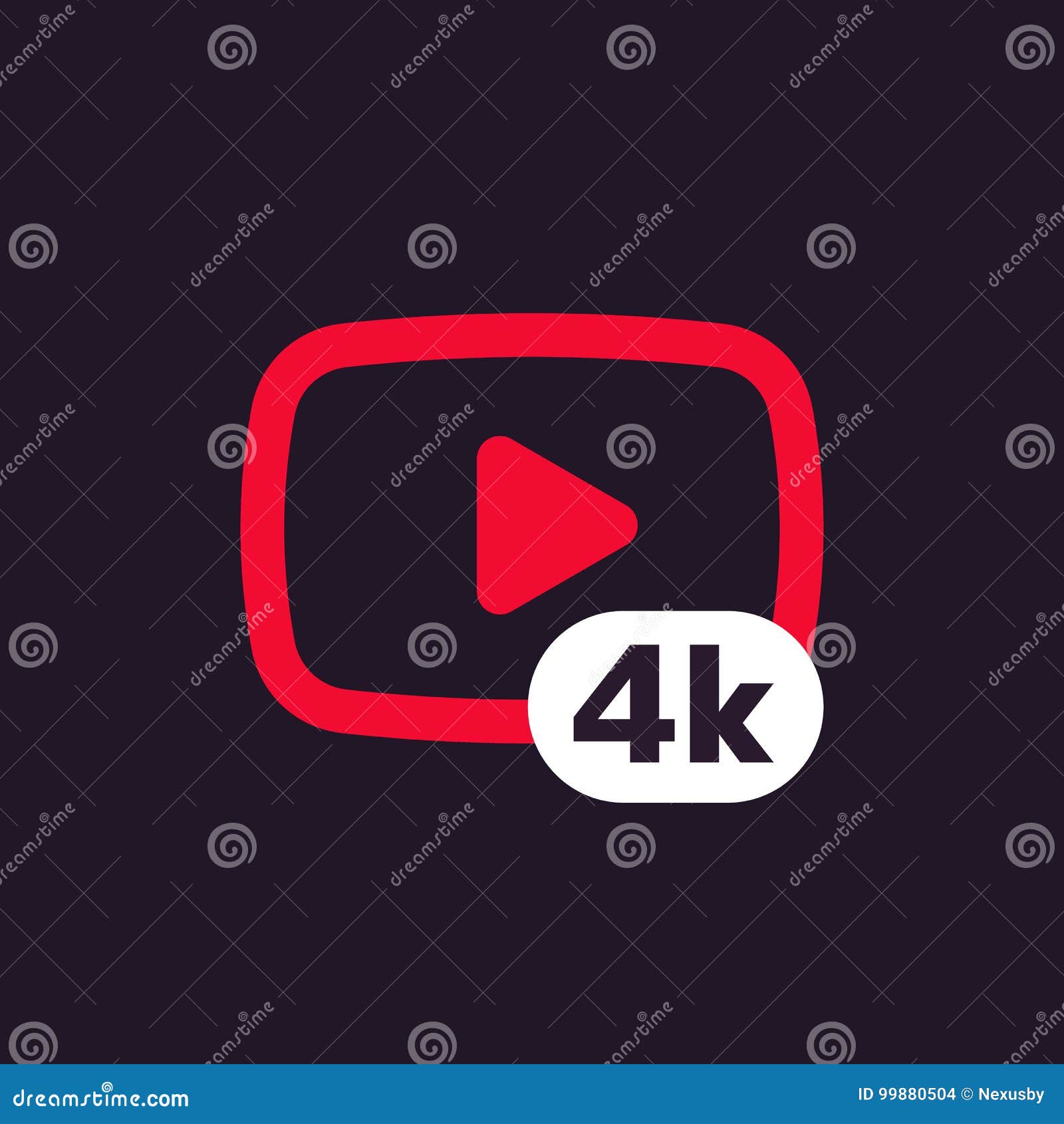 4K video icon stock vector. Illustration of resolution - 99880504