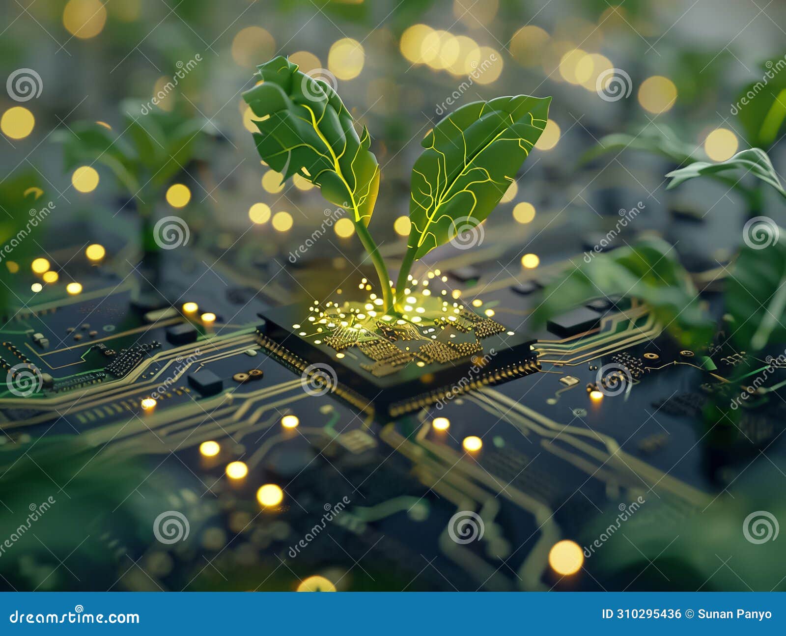 4K Visual of Electric Chip and Green Power Integration Stock ...